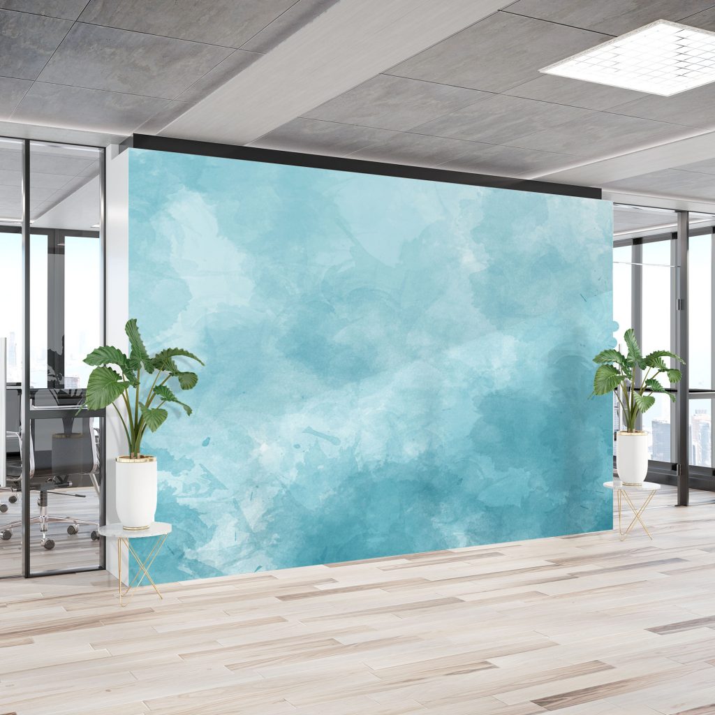 Blue abstract watercolor - Mural Wallpaper, PVC Free, Non-Toxic - Non ...