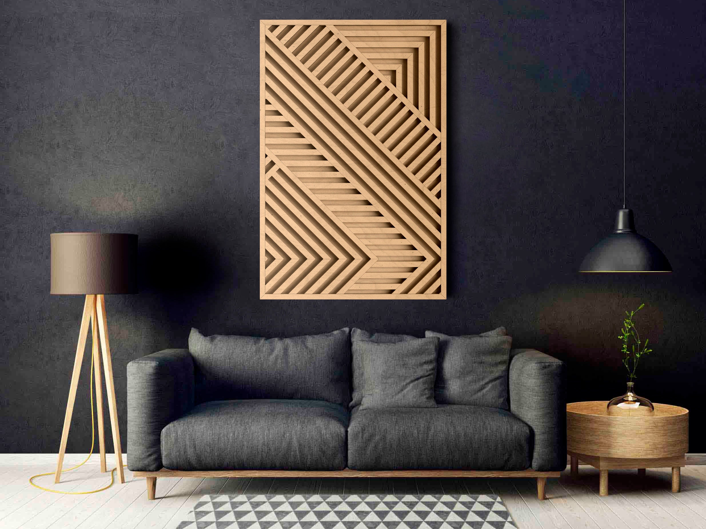 Geometric Wood Wall Art | Abstract Wooden Wall Art | Modern Wood Wall ...