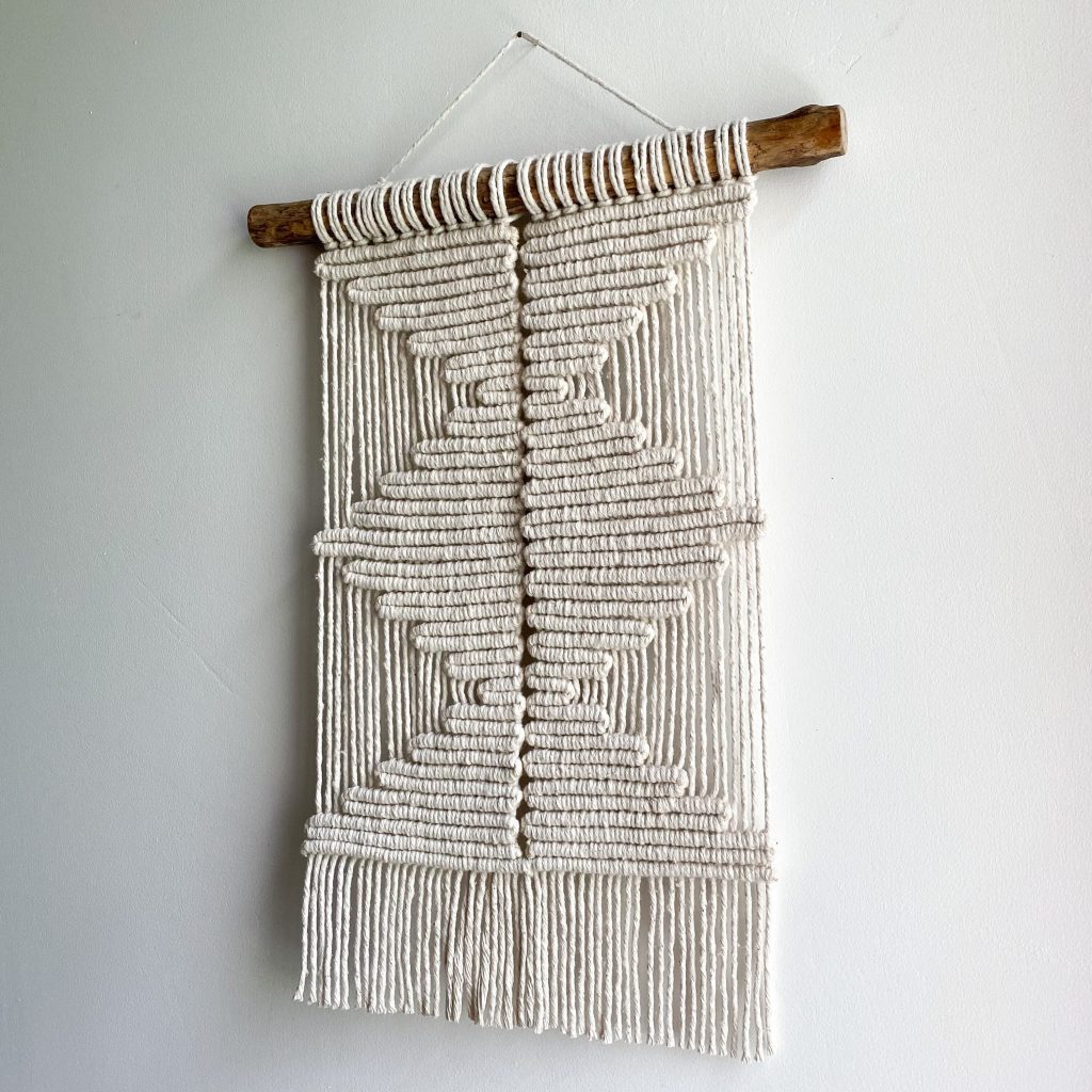 Boho Delight: Small Geometric Macrame Tapestry - BestOfBharat