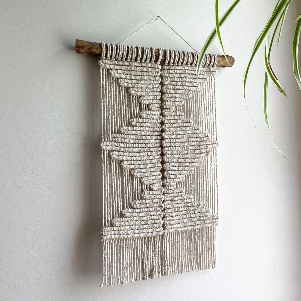 Boho Delight: Small Geometric Macrame Tapestry - BestOfBharat