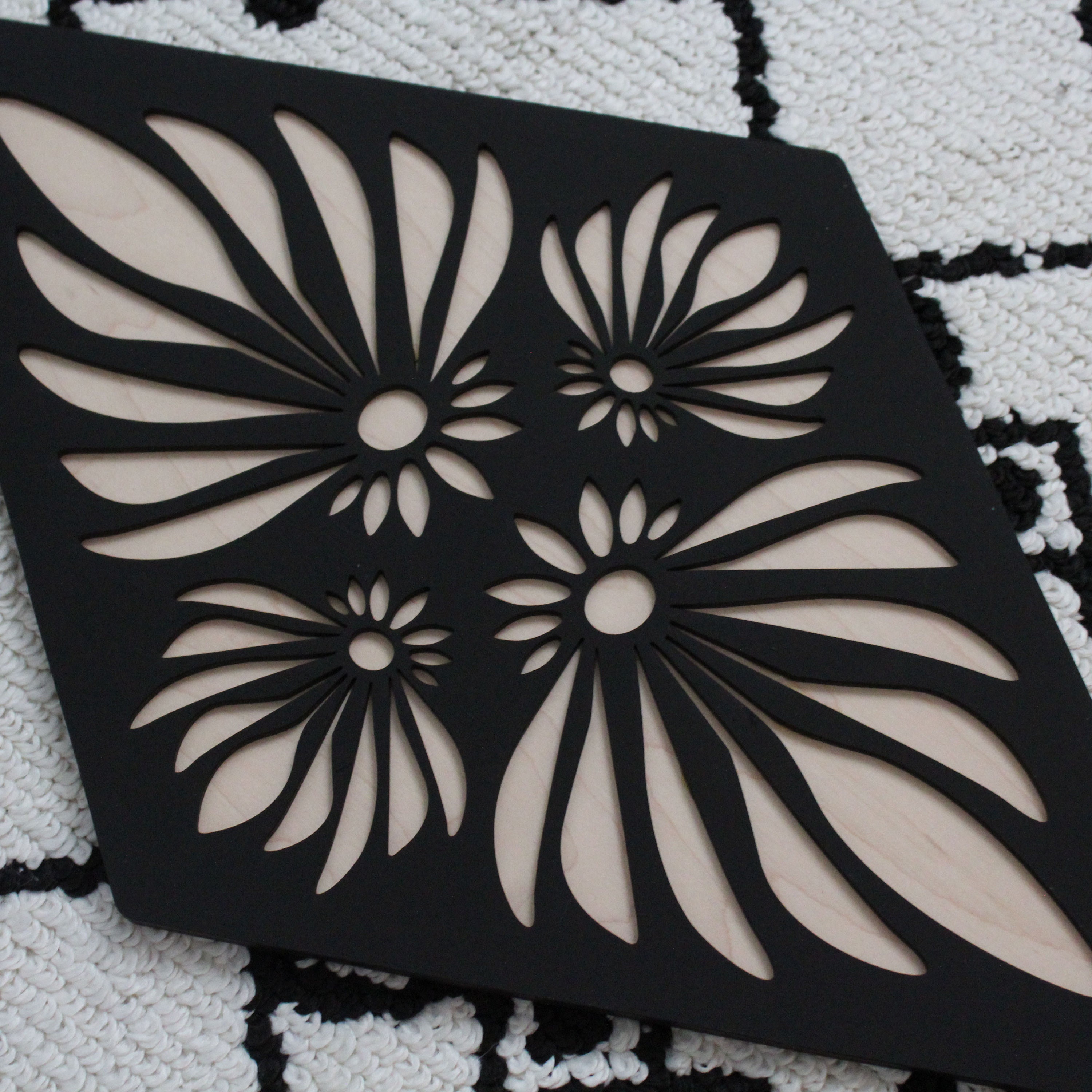 Sculpture | Wild Lotus Diamond | Lotus Flower Wood Wall Hanging ...