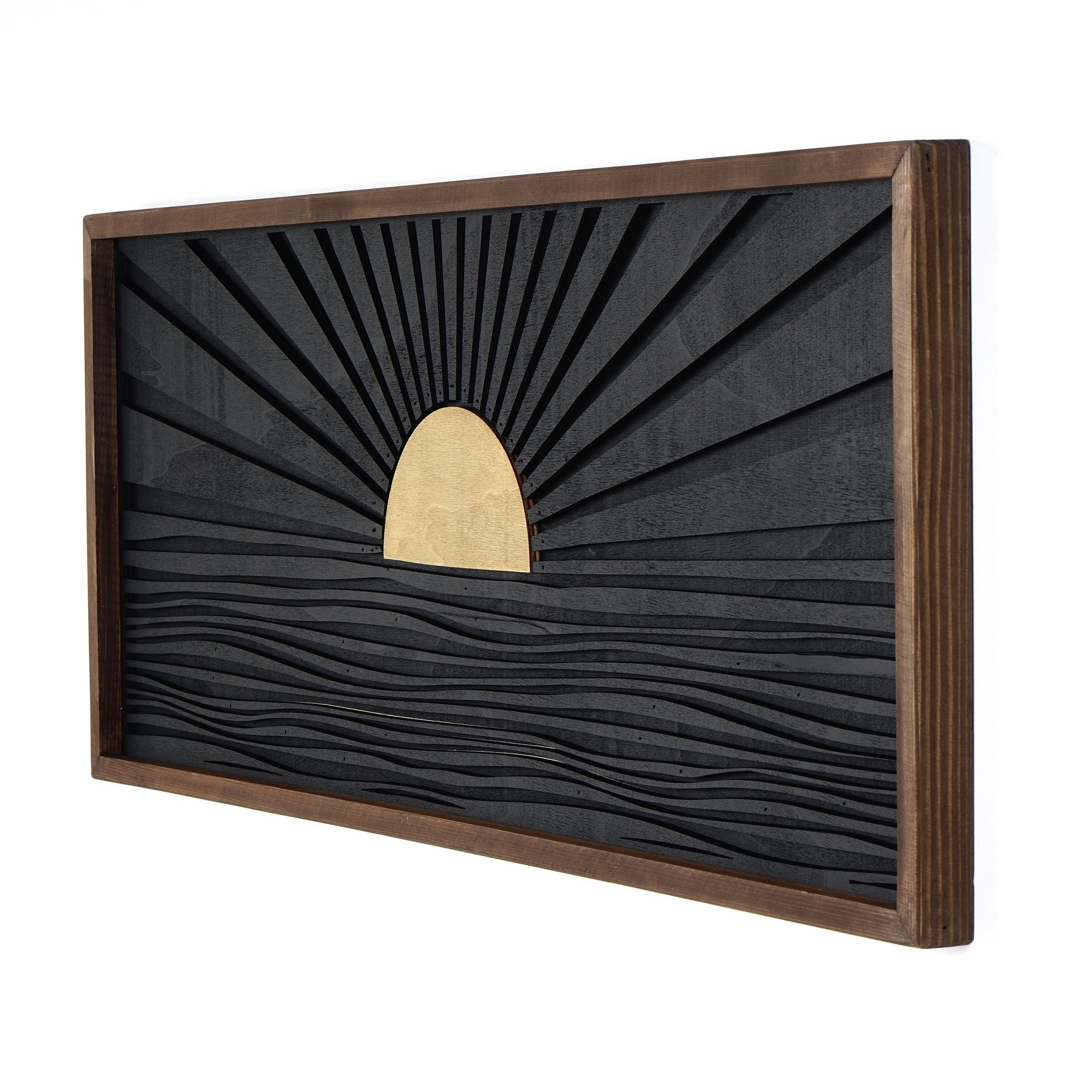 Sculpture | Boho Wood Wall Art, Wall Art Long Sun Wood Wall Decor ...