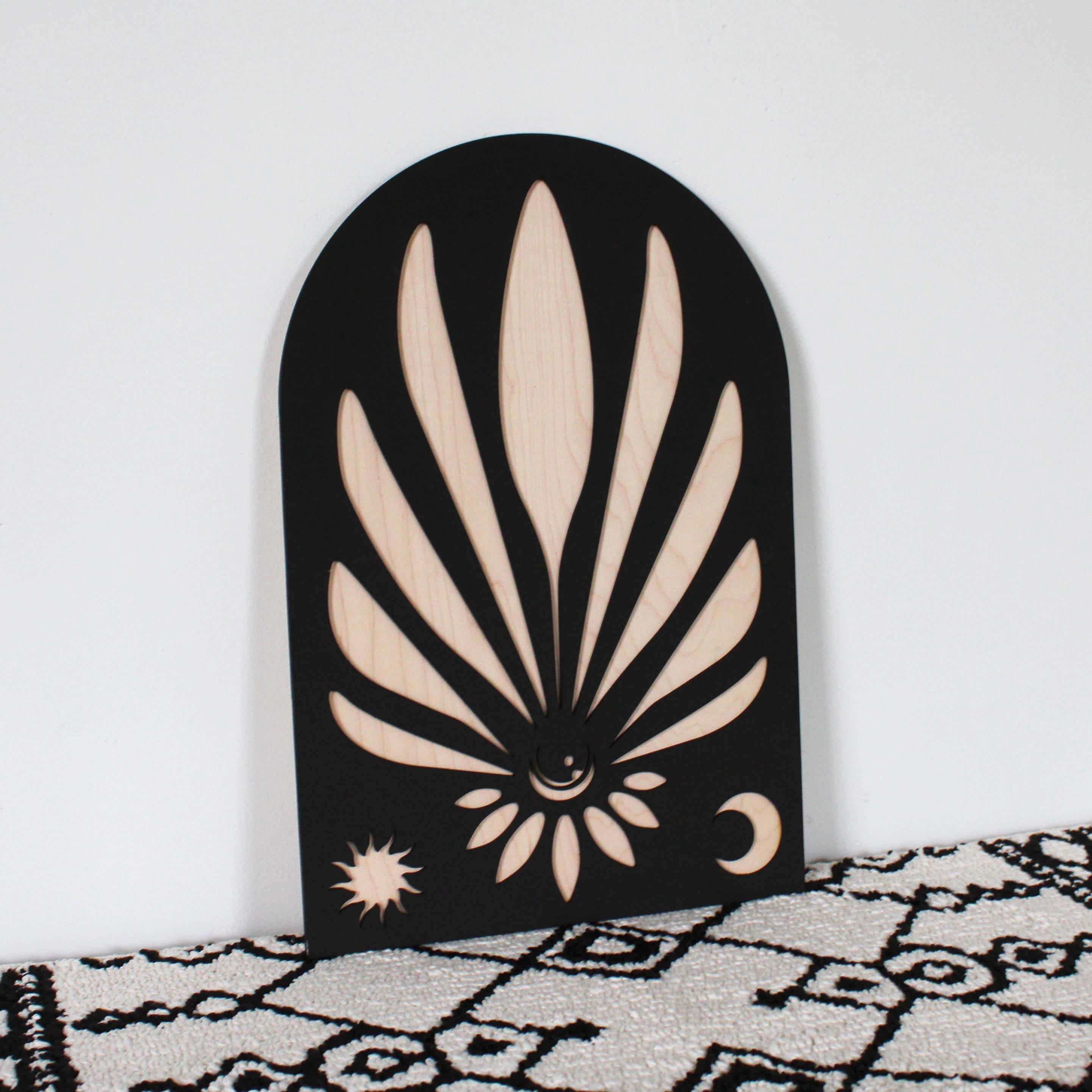 Eye Lotus Arch | All Seeing Eye Flower Wood Sign - BestOfBharat