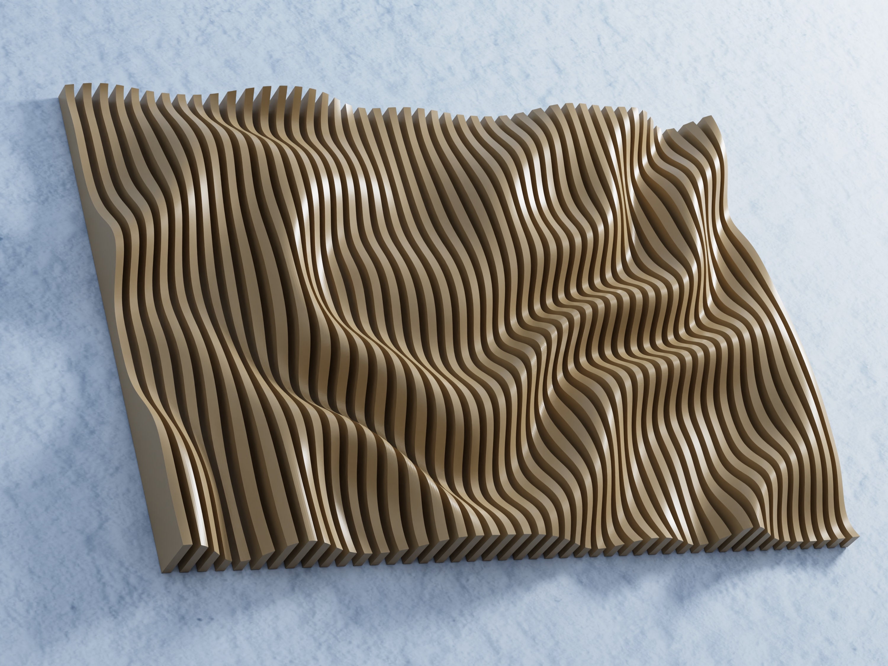 Parametric Wavy Wall panel, Art decoration - BestOfBharat