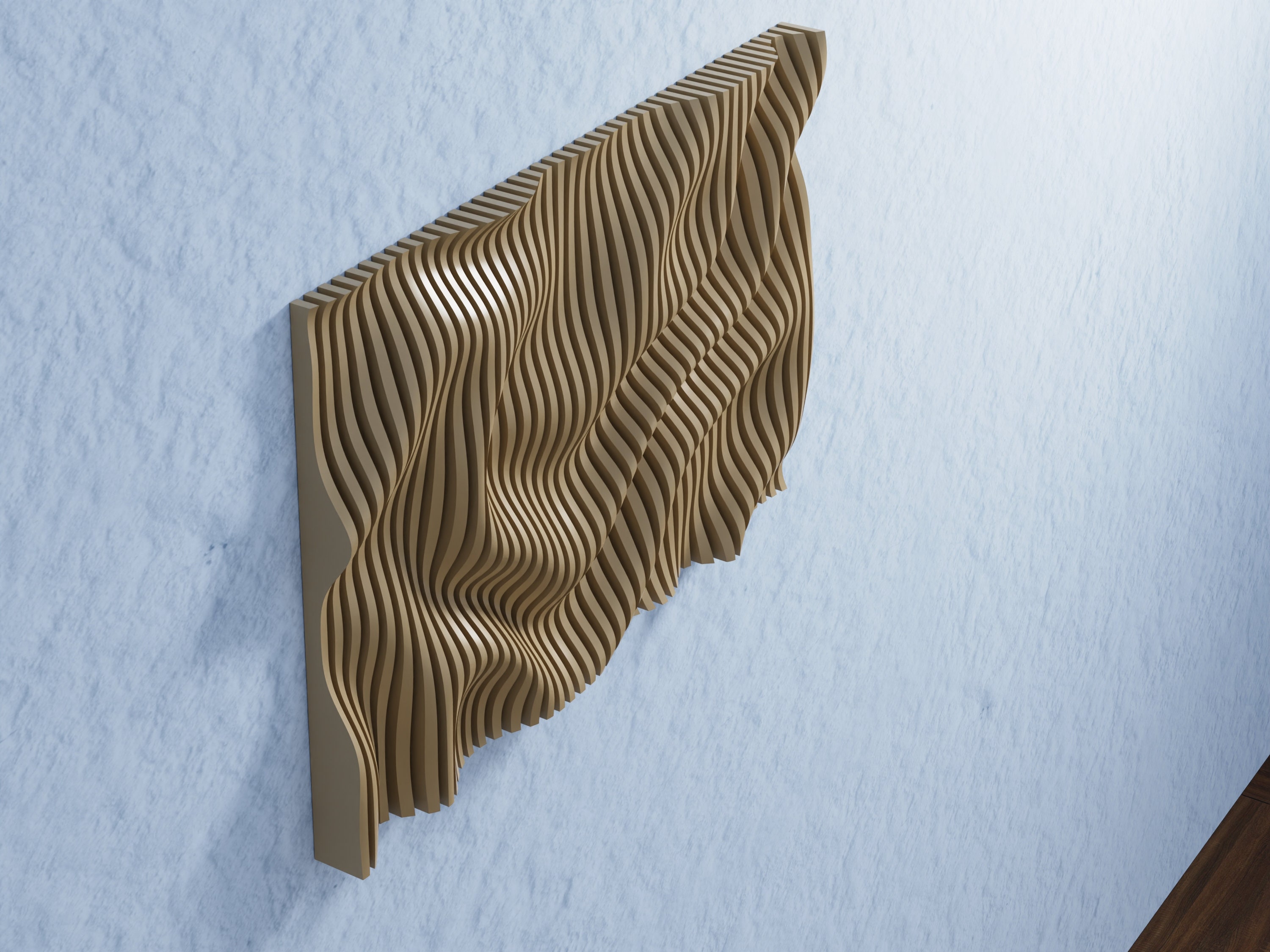 Parametric Wavy Wall panel, Art decoration - BestOfBharat