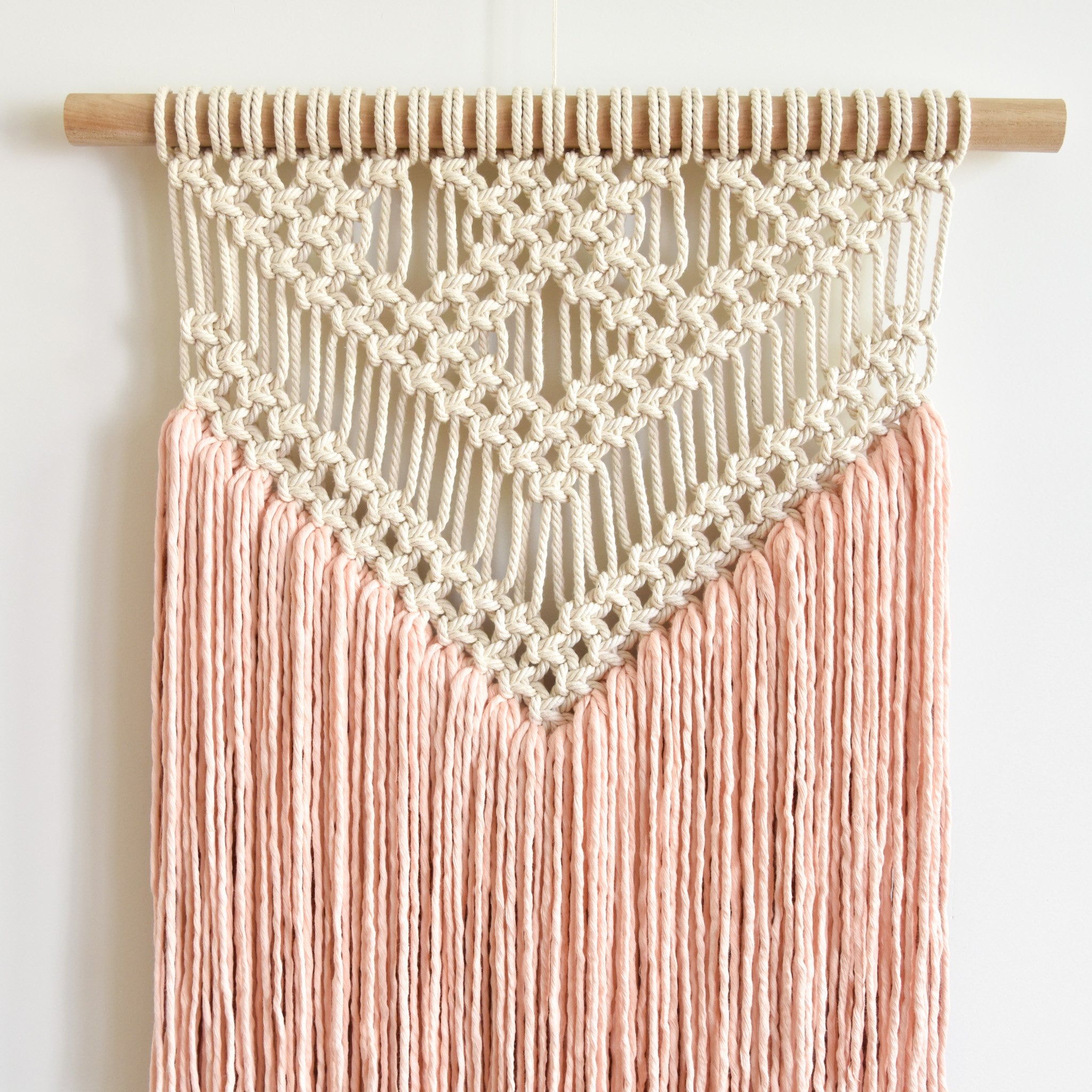 Blushing Pink Macrame Wall Hanging - BestOfBharat
