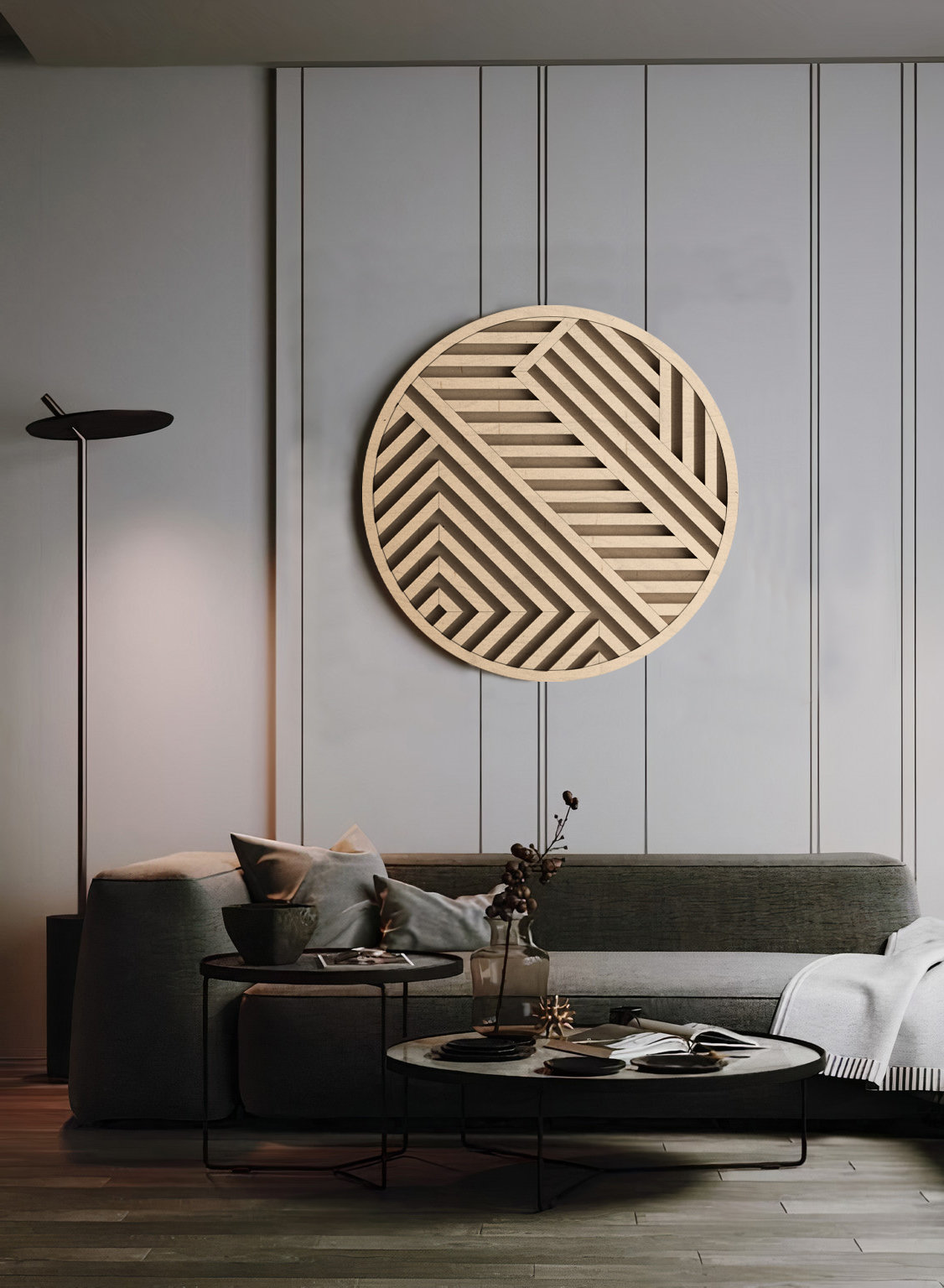Modern Round Wall Art | Round wall art | Geometric Wood Wall Art | Wood ...