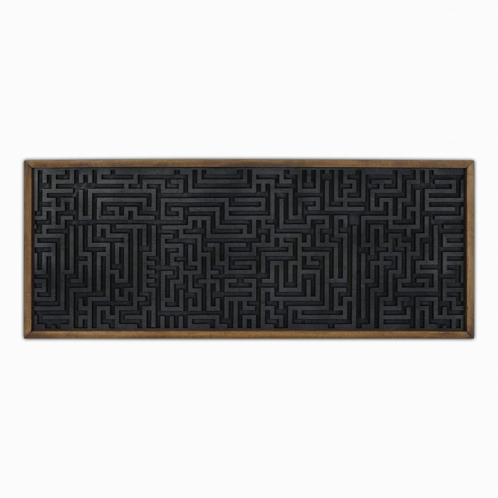 Geometric Wood Maze Wall Art for Bedroom Decor - Long Maze Design in ...