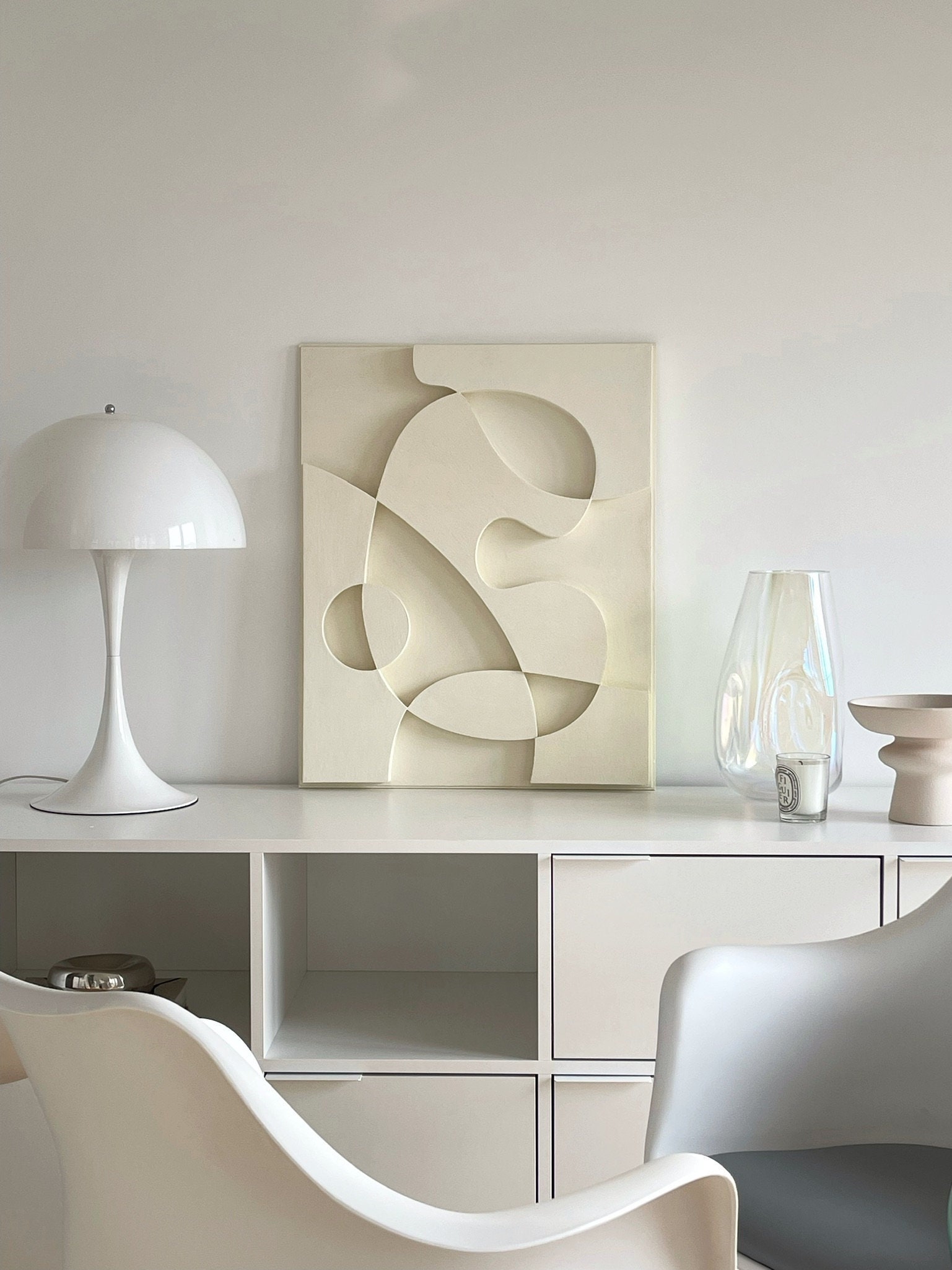 Modern Sculpture | Minimalist Echo - Monochrome 3D Shapes: Textured ...