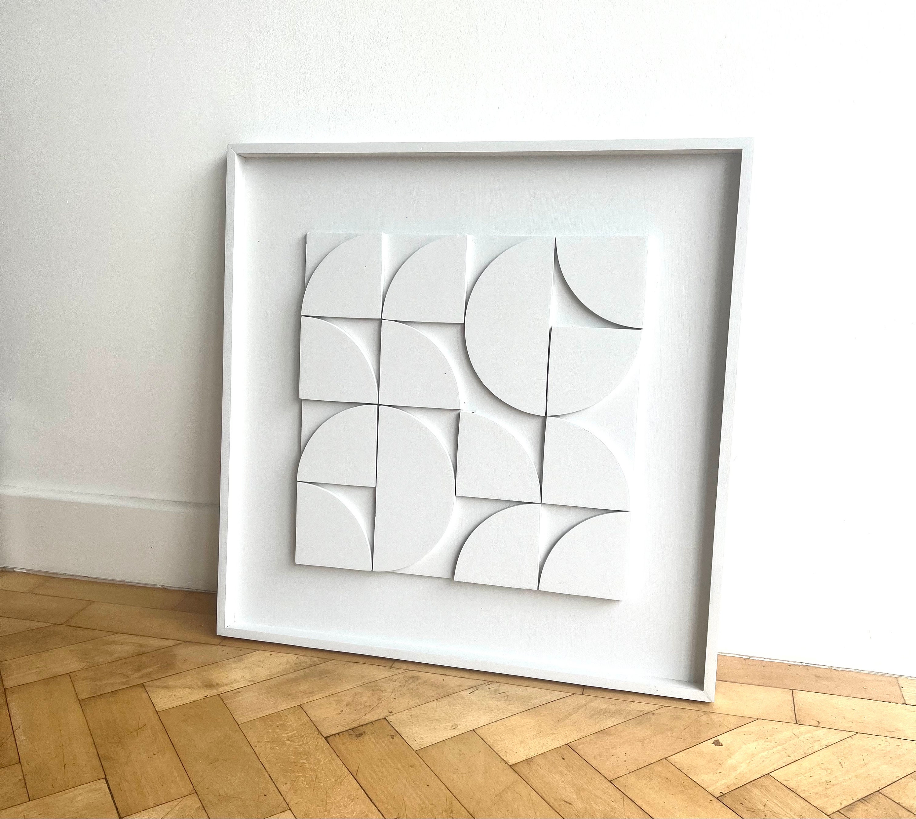Geometric Harmony: 3D Relief Wall Sculpture for Modern Home Decor Art ...