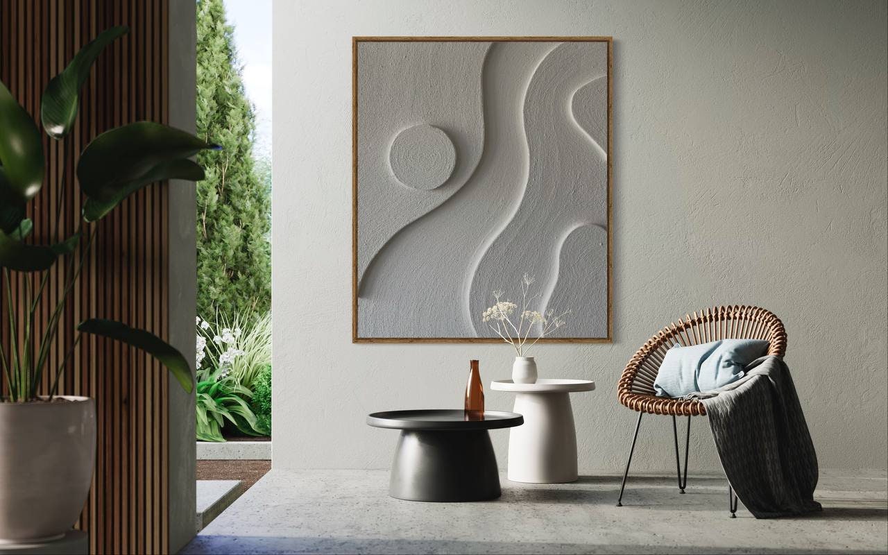 Midcentury Grandeur: Modern 3D Relief Sculpture for Home Wall Decor ...