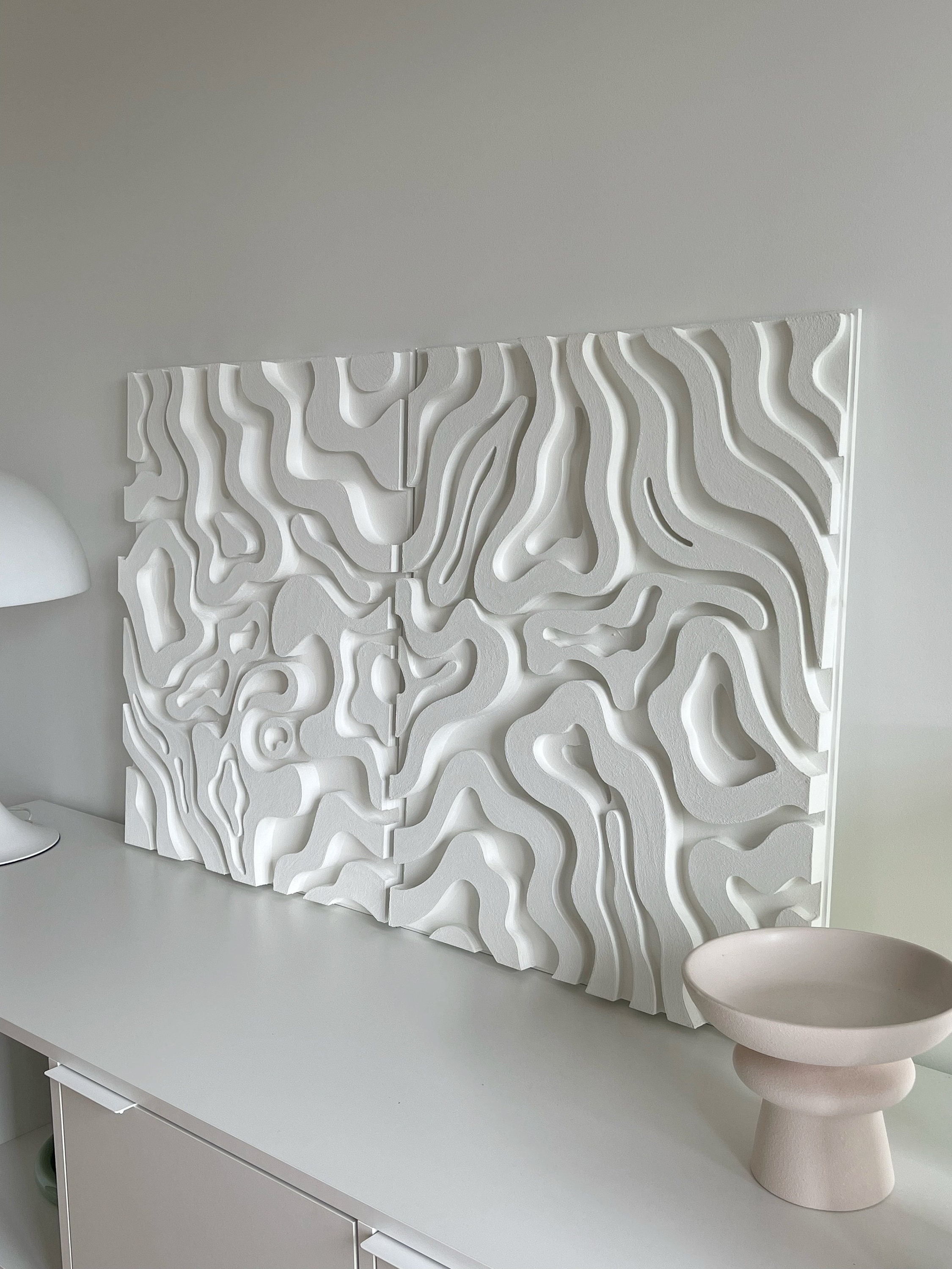 Modern Sculpture | MinimaTexture Duo: 3D Relief Wall Art - Home Decor ...