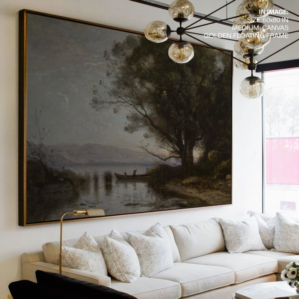 Memory of Riva by Jean Baptiste Camille Corot (1865-1870) - BestOfBharat