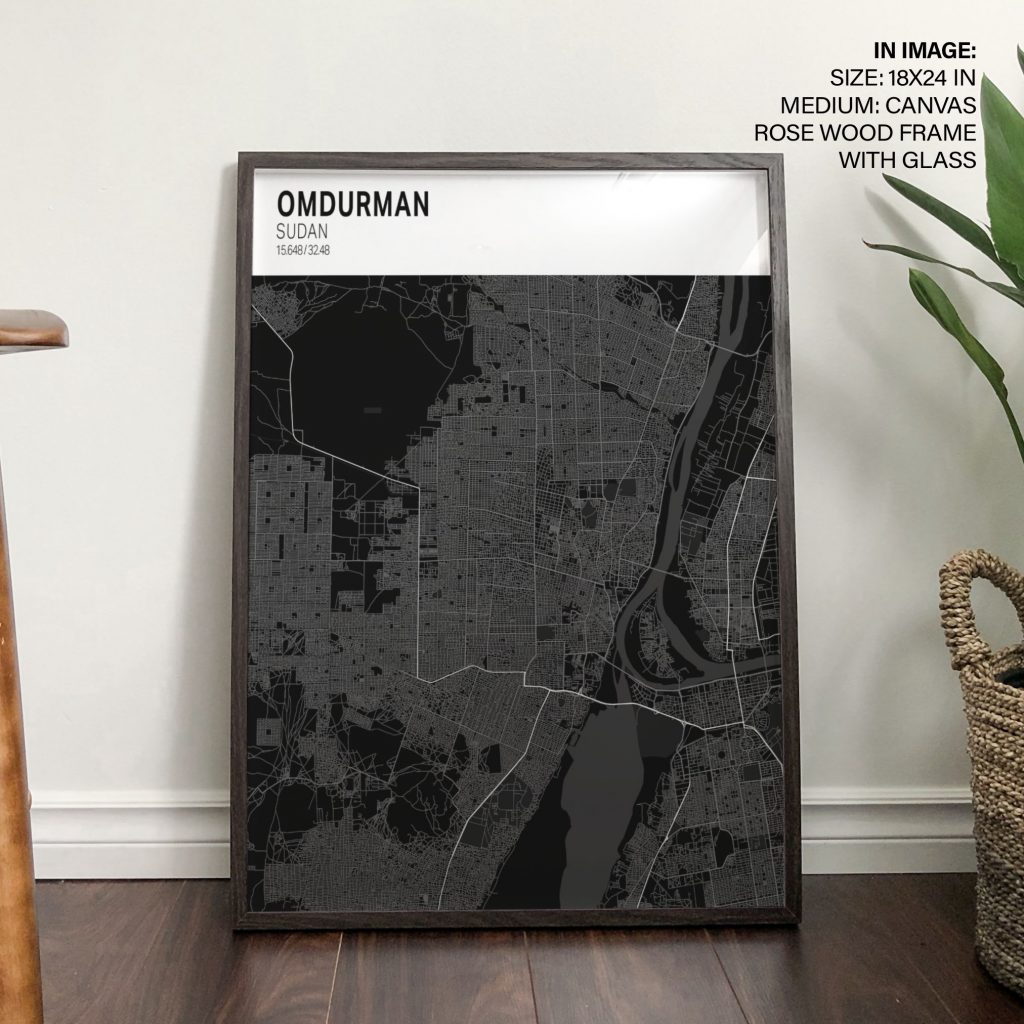 Strip above poster black map of Omdurman - Wall Art, Hanging Wall Decor ...