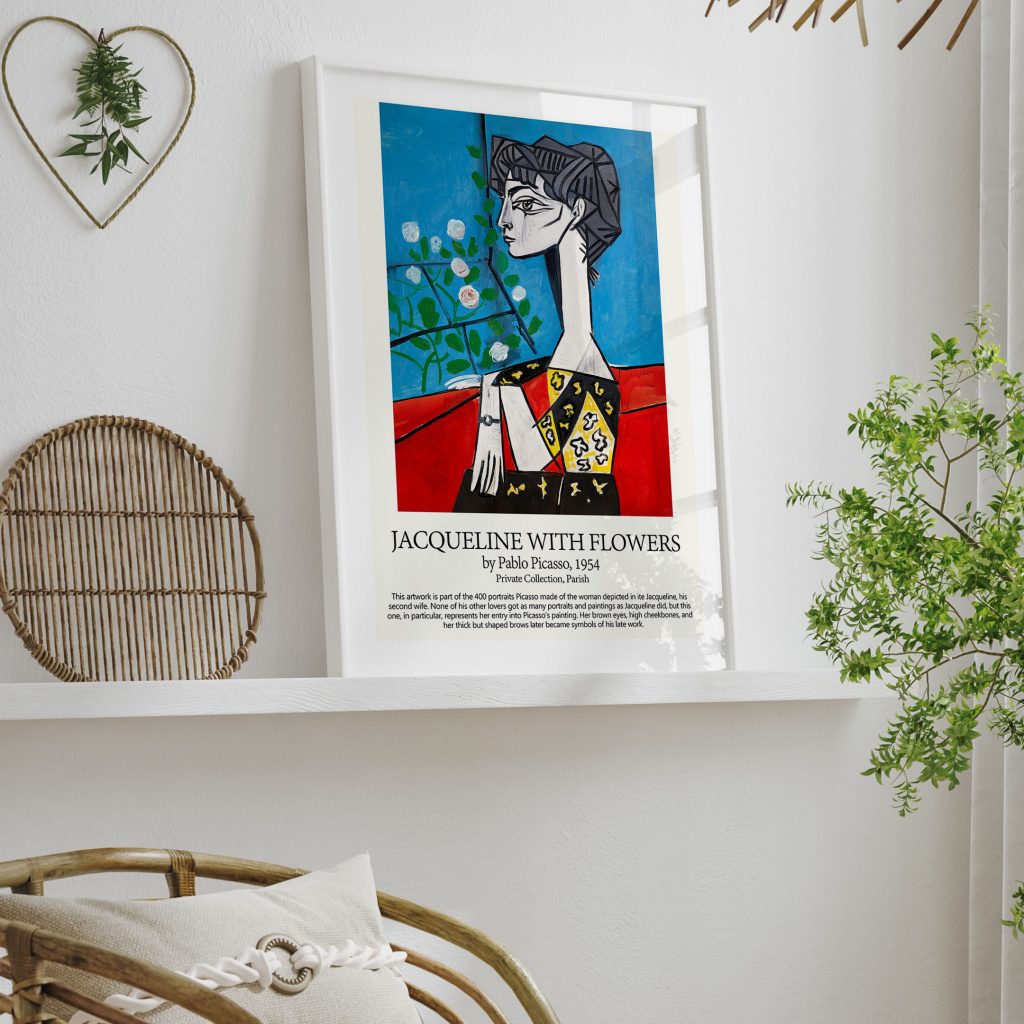 Jacqueline with flowers by Pablo Picasso (1954) - BestOfBharat