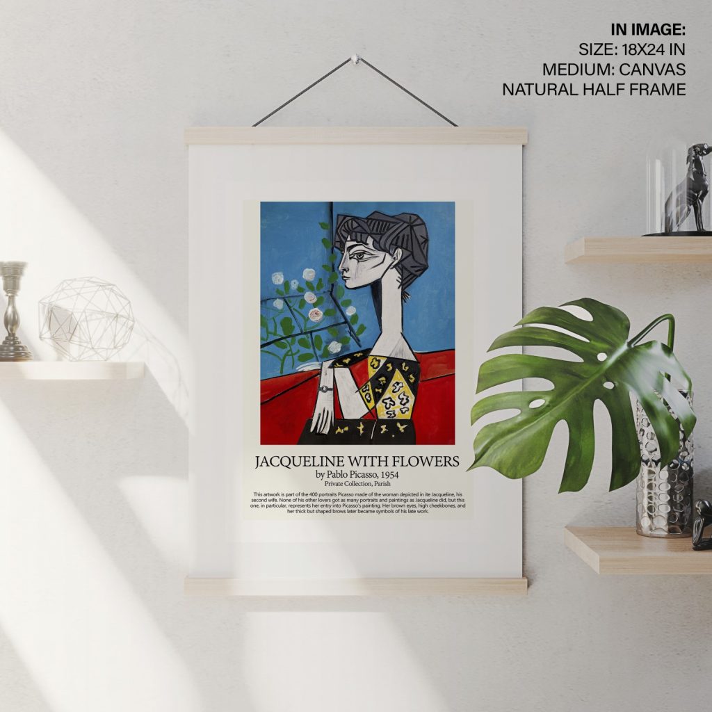 Jacqueline with flowers by Pablo Picasso (1954) - BestOfBharat