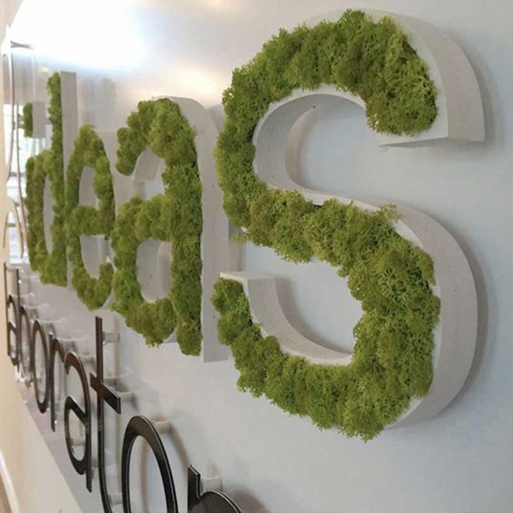 Custom 3D Moss Lettering Wall Sculpture - BestOfBharat