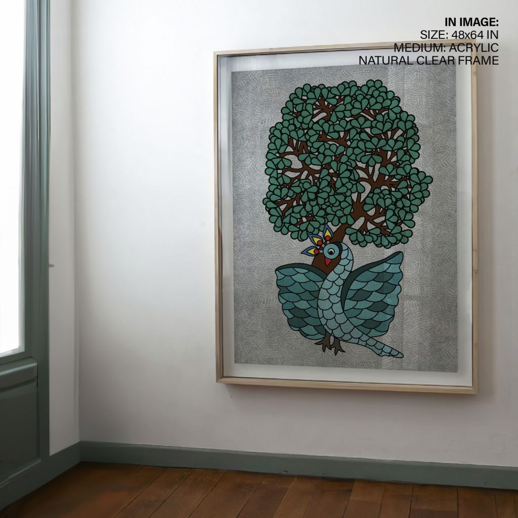 Indigo traditional gond bird tree life - BestOfBharat