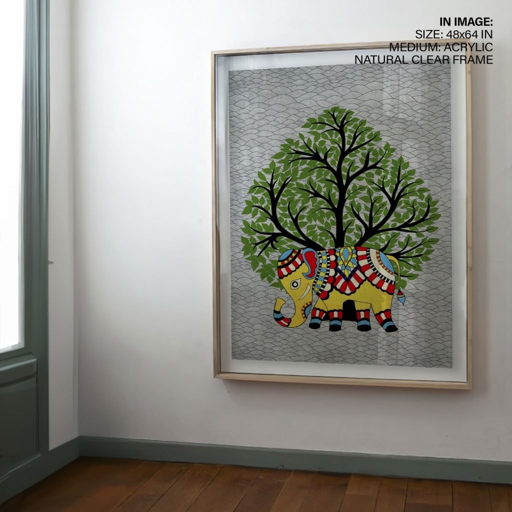 Kalamkari elephant tree of life - BestOfBharat