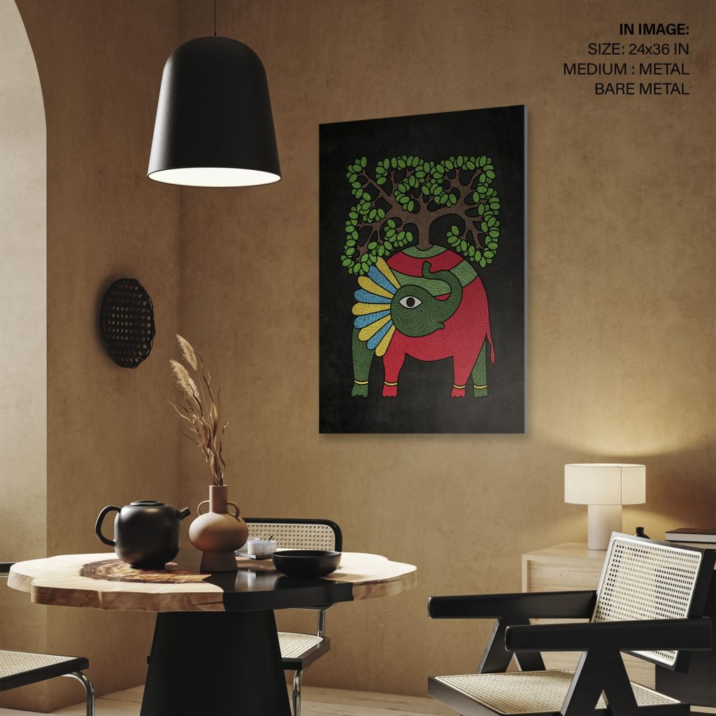 Intricate gond elephant - BestOfBharat