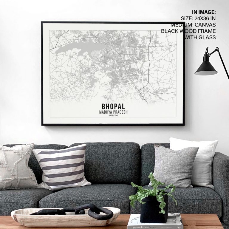 Bhopal gradient map - Wall Art - Choose Size & Frames, Non Toxic Home ...