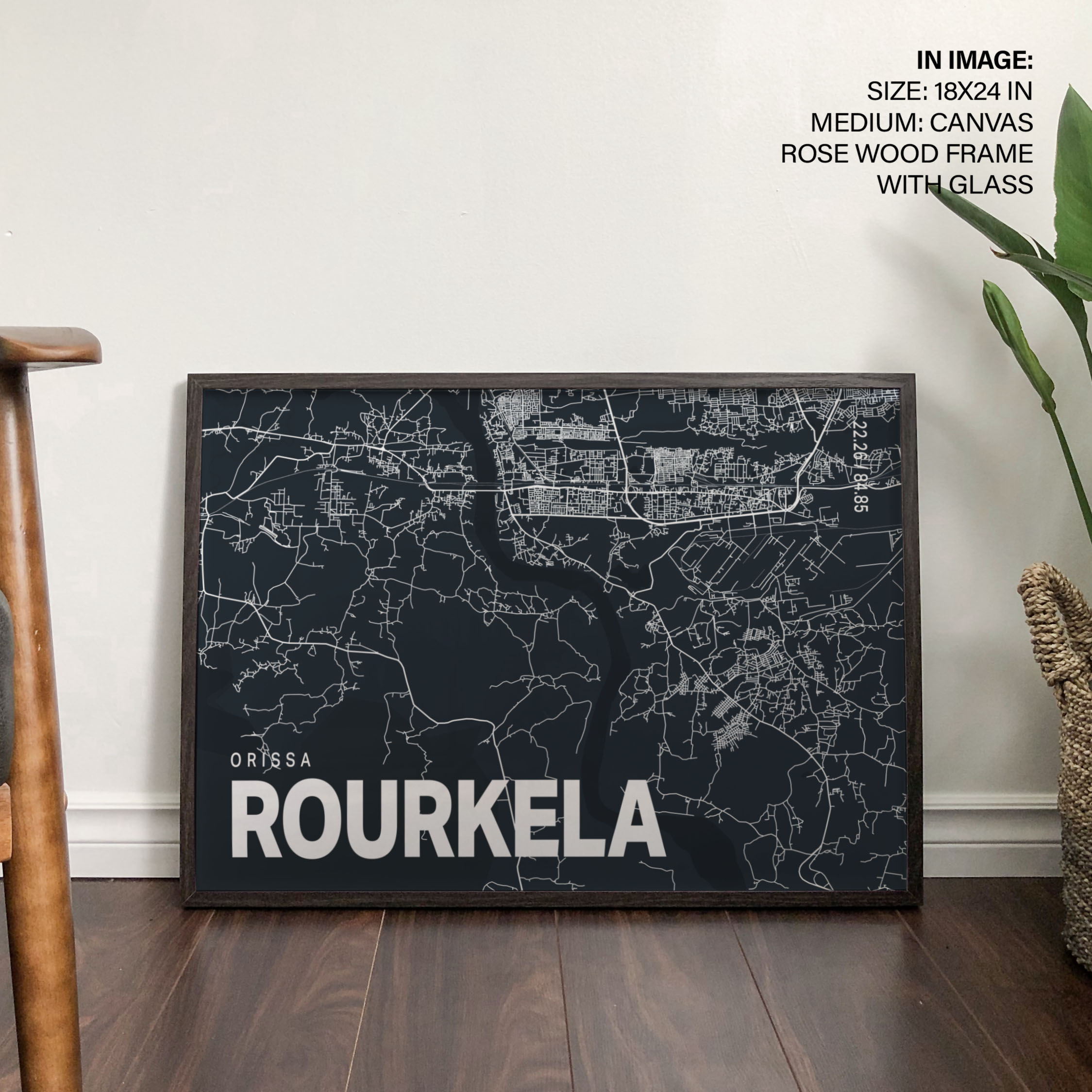 Blue poster map of rourkela - Wall Art, Hanging Wall Decor, Home Decor ...