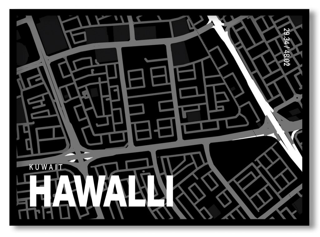 Framed Art | Black poster map of hawalli | 50+ Frame Styles • Museum ...
