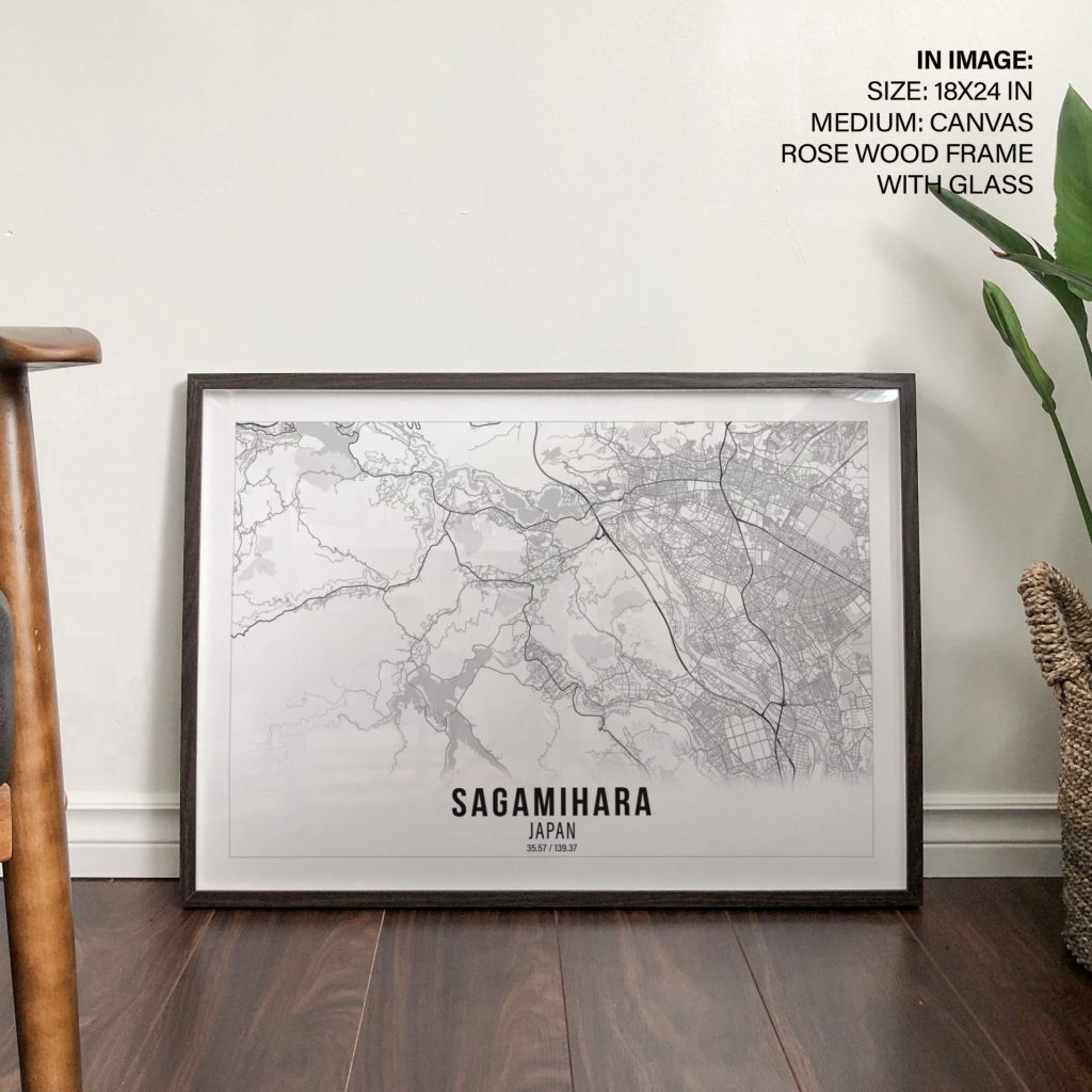 Sagamihara gradient map - Wall Art, Hanging Wall Decor, Home Decor ...