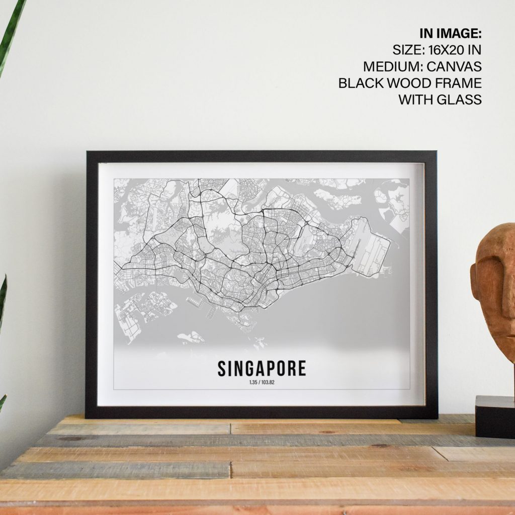 Singapore gradient map - Wall Art, Hanging Wall Decor, Home Decor ...