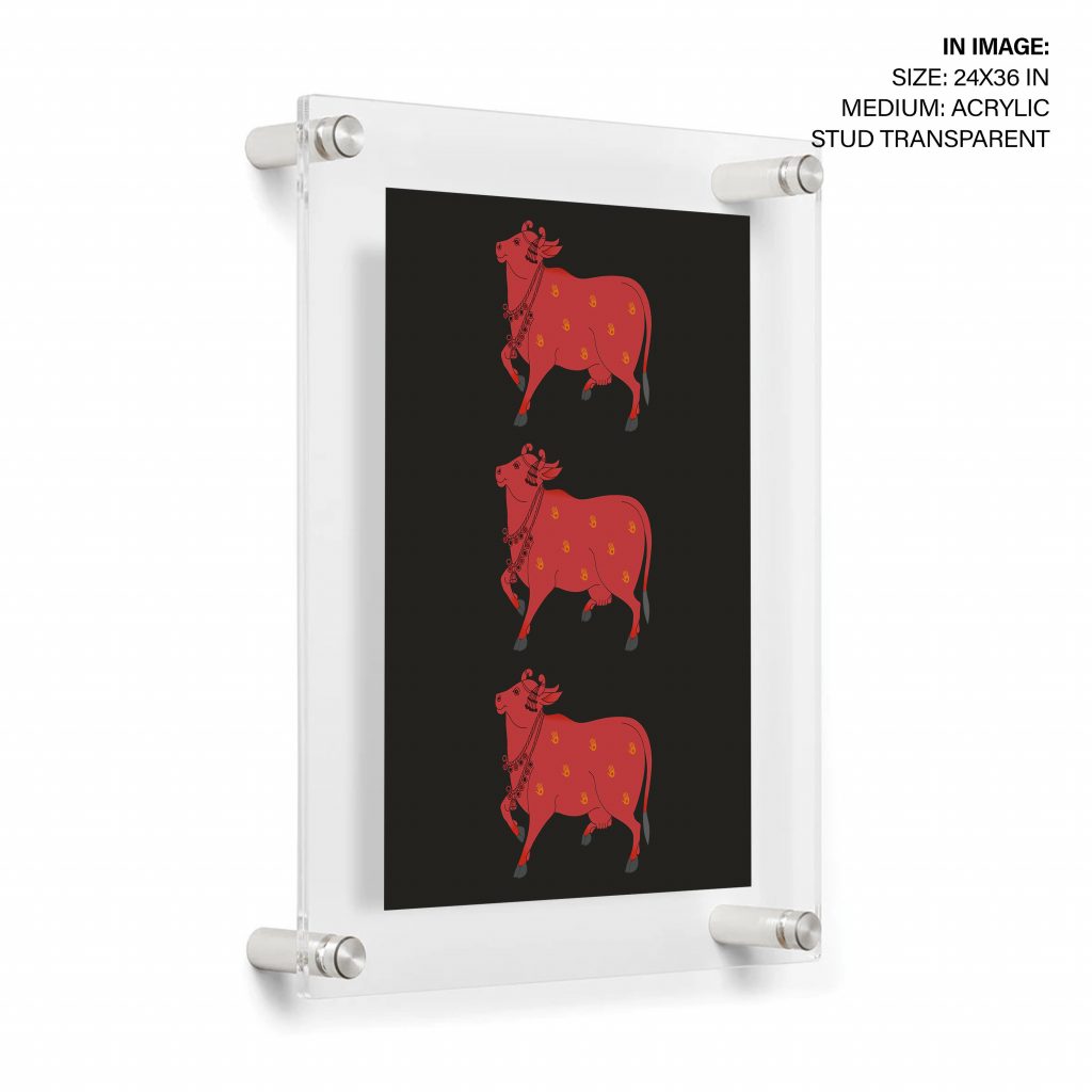 Rust pichwai cows - BestOfBharat