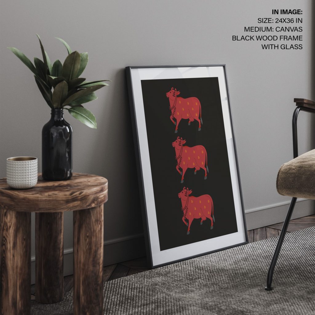 Rust pichwai cows - BestOfBharat