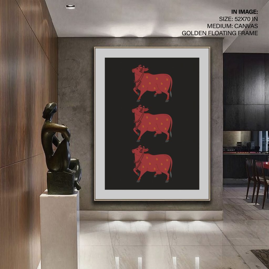 Rust pichwai cows - BestOfBharat