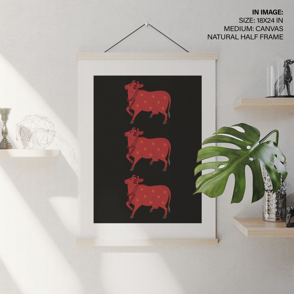 Rust pichwai cows - BestOfBharat