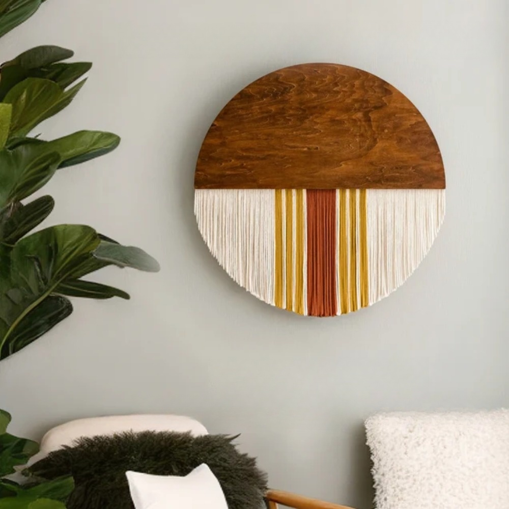 Japandi & Scandinavian Circle Minimalist Macrame Wall Art - BestOfBharat