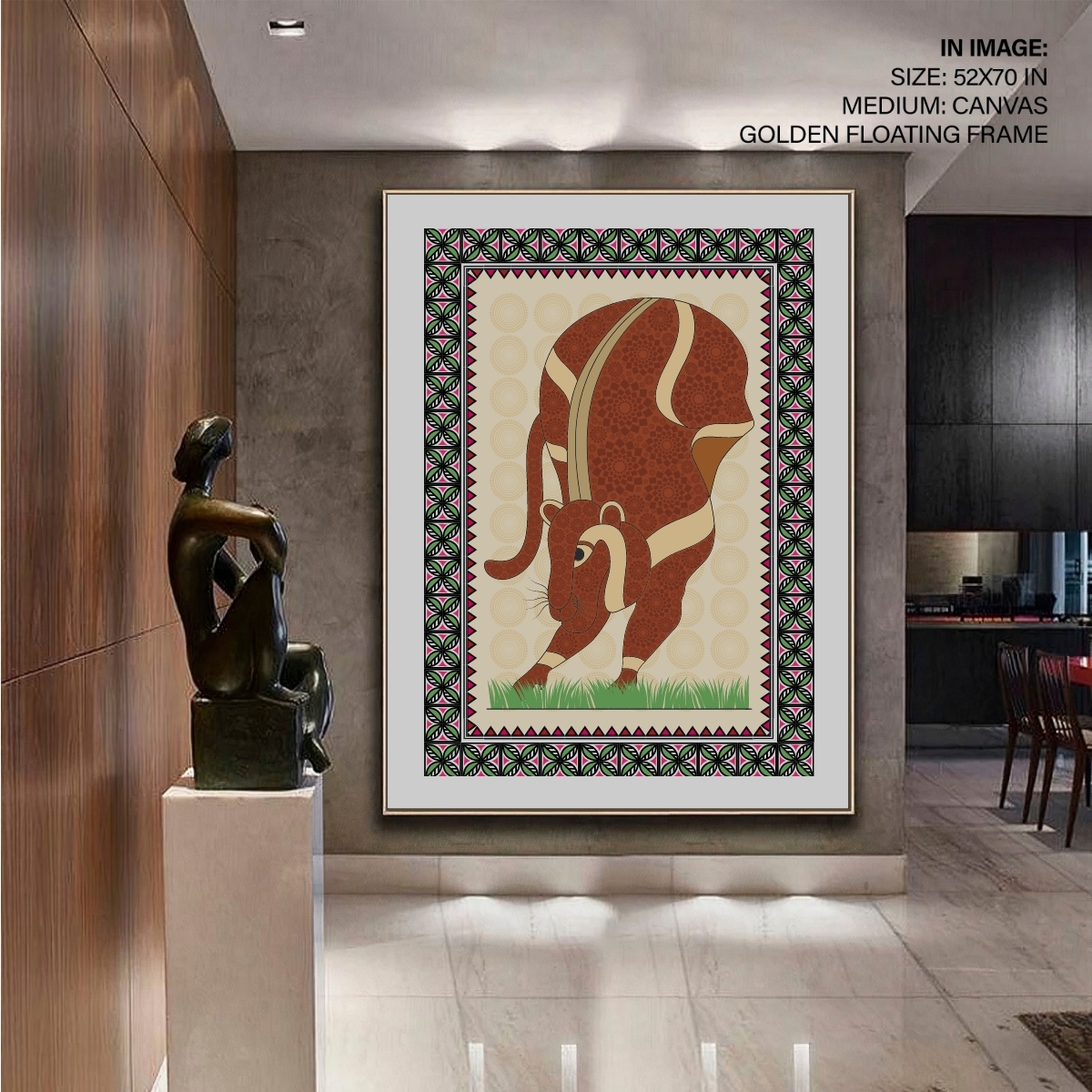 King of the Jungle: A Majestic Gond Artwork of a Lion. Gond lion ...