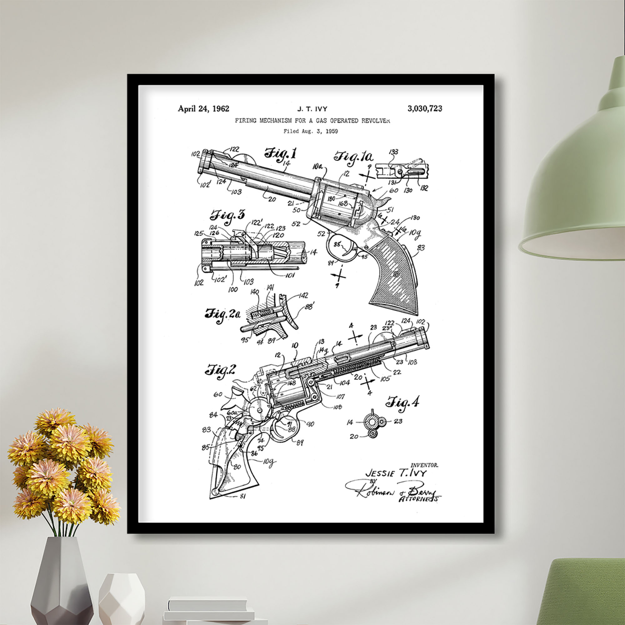 Firing mechanism for a gas operated revolver 1959 #14 - Wall Art ...