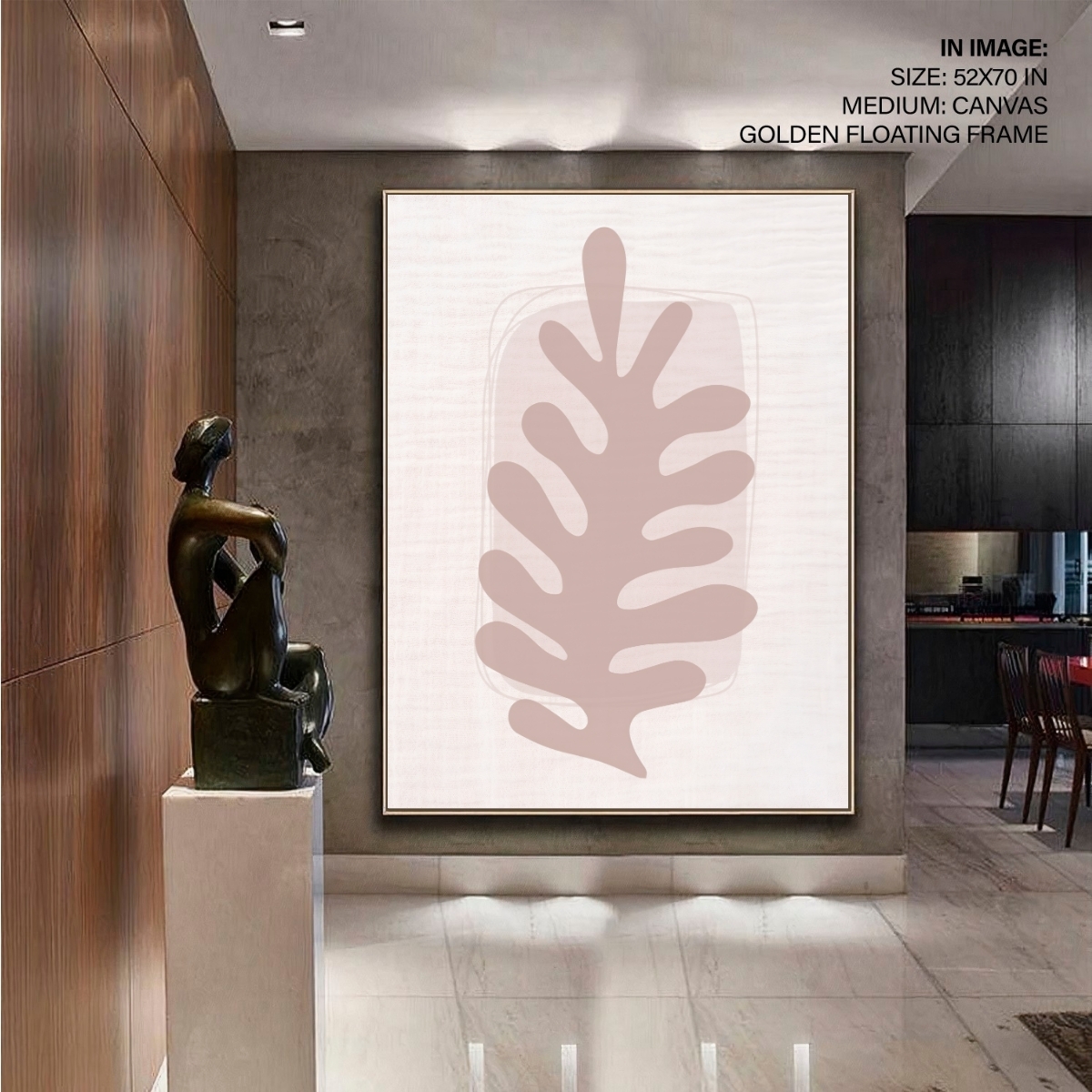 Set of 3 Modern Minimalist Abstract Boho Leaf Design - BestOfBharat