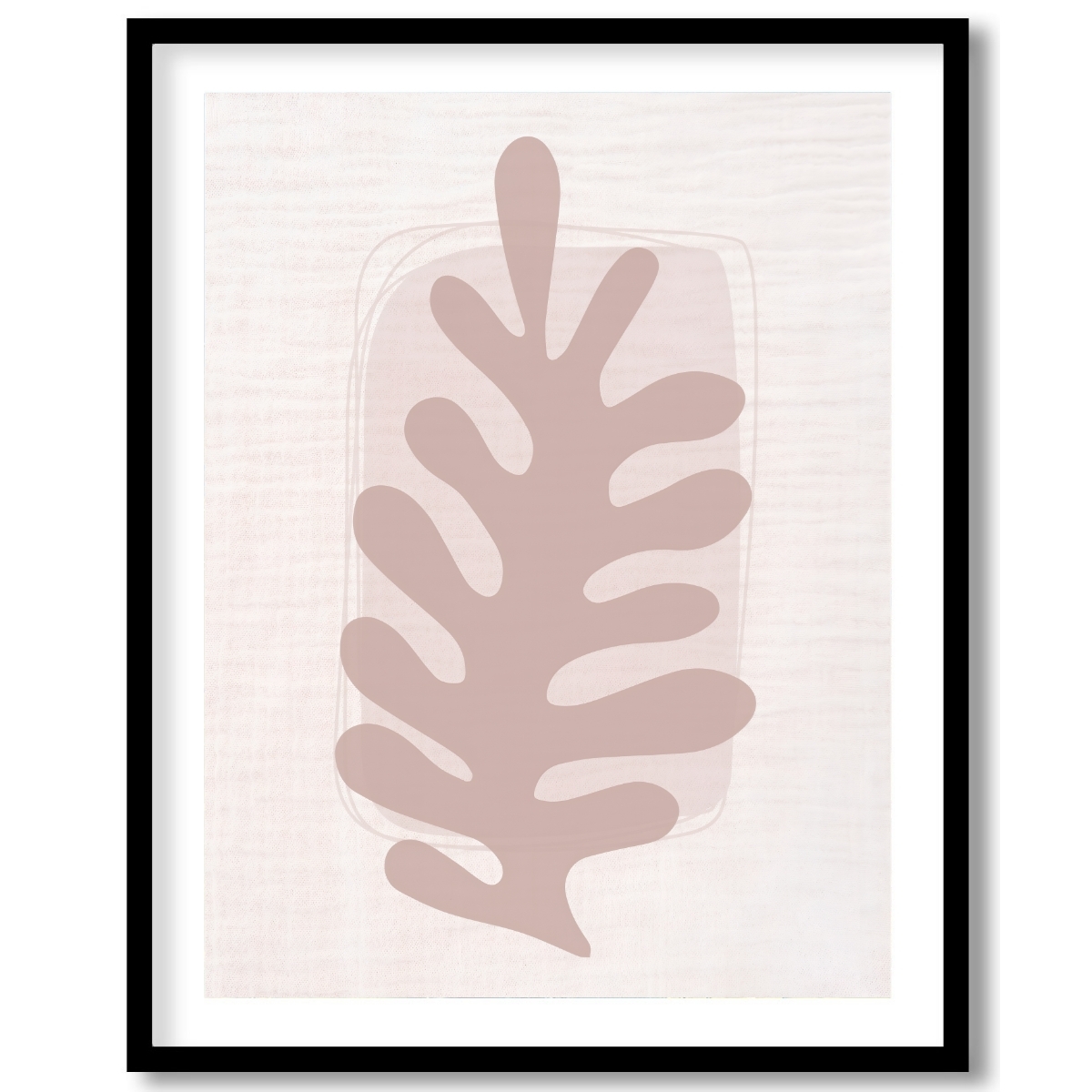 Set of 3 Modern Minimalist Abstract Boho Leaf Design - BestOfBharat