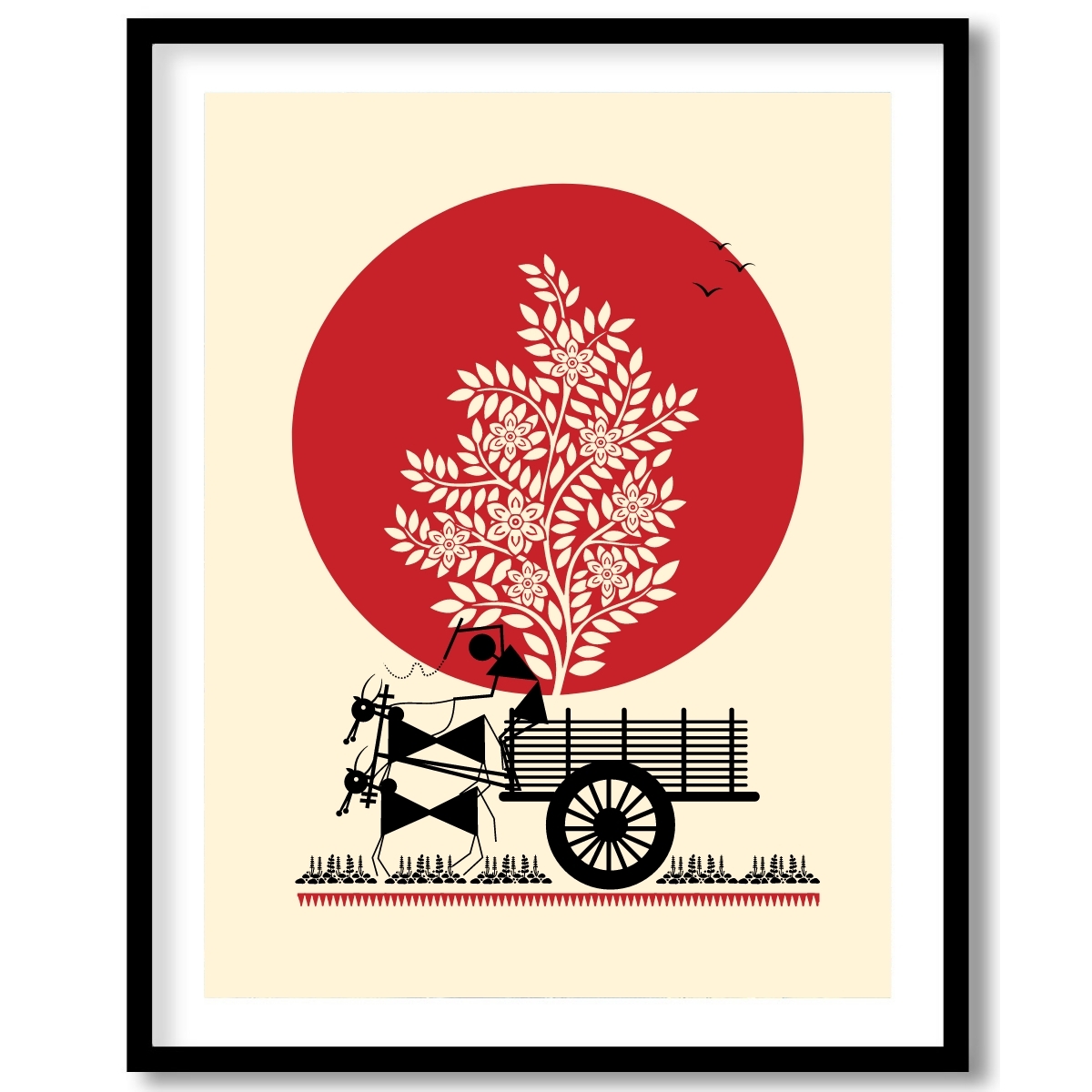 Warli Painting Bull Craft Art - BestOfBharat