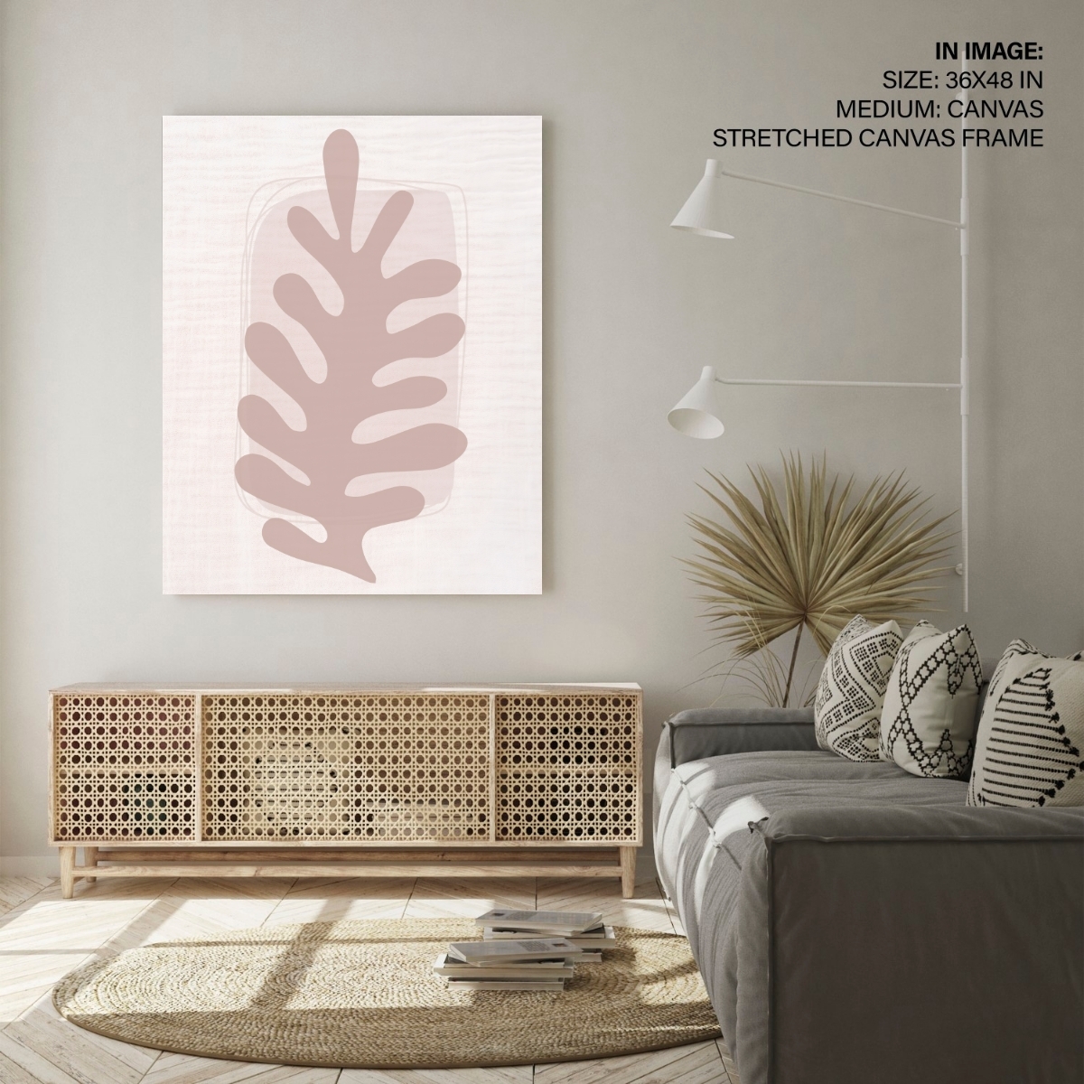 Set of 3 Modern Minimalist Abstract Boho Leaf Design - BestOfBharat