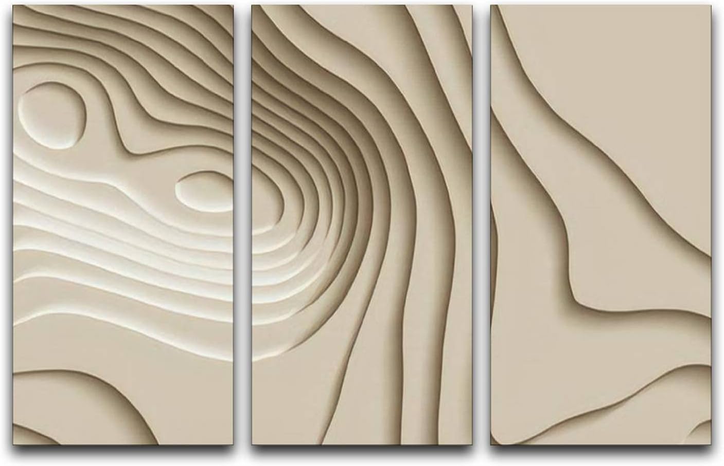 3 Piece Canvas Wall Art Mountain hiking Map line of topography abstract ...