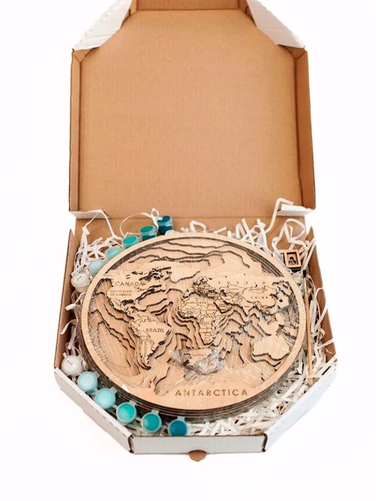 6 layer 3D map of the world, multi -layer panel,laser cut file. 3D Wood ...