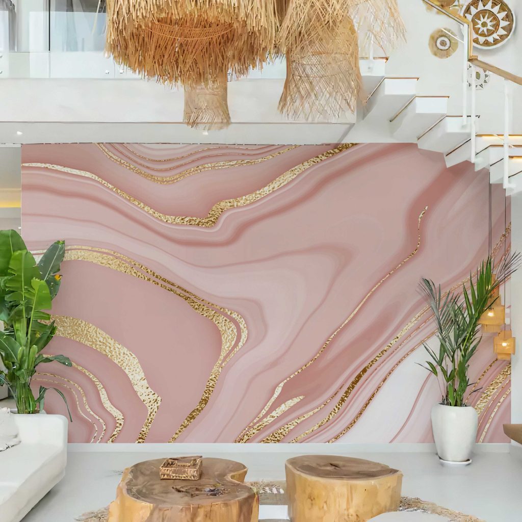 Pink marble - Wall Mural, PVC free Wall Covering - Non Toxic Wall Paper ...