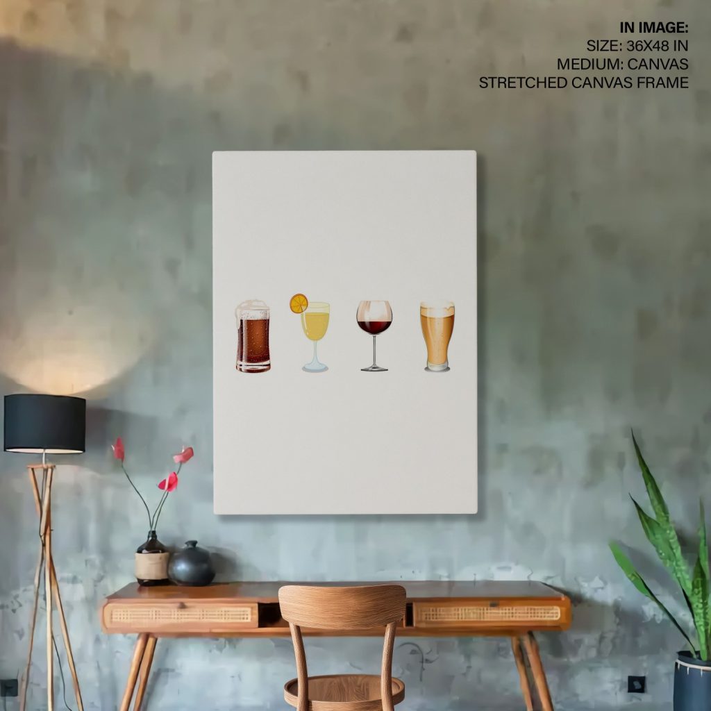 4 glasses of beer - Bar Poster, Cocktails, Framed Wall Art - Choose ...