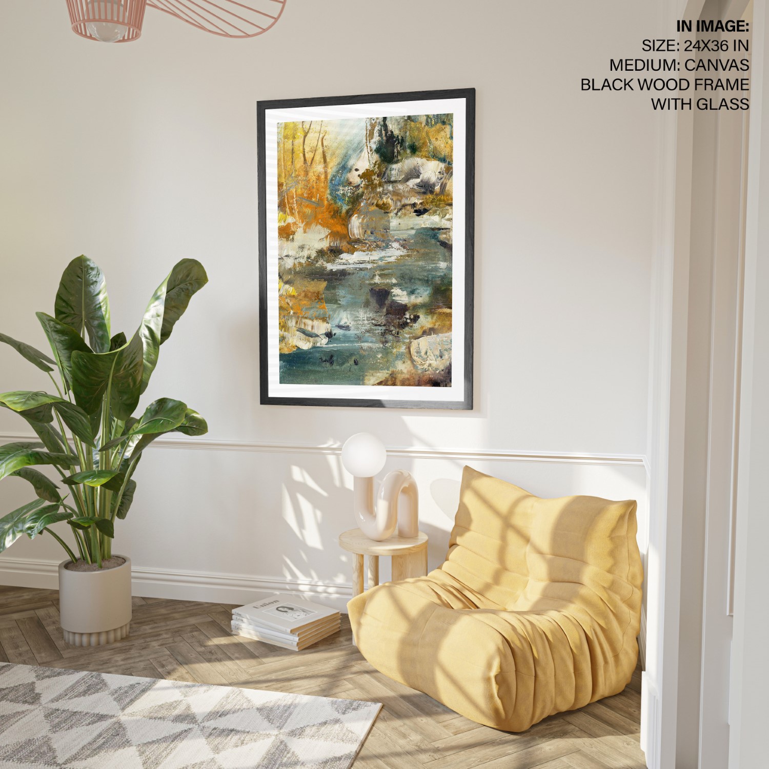 Abstract river landscape painting - Wall Art - 10+ Sizes, 50+ Frames ...