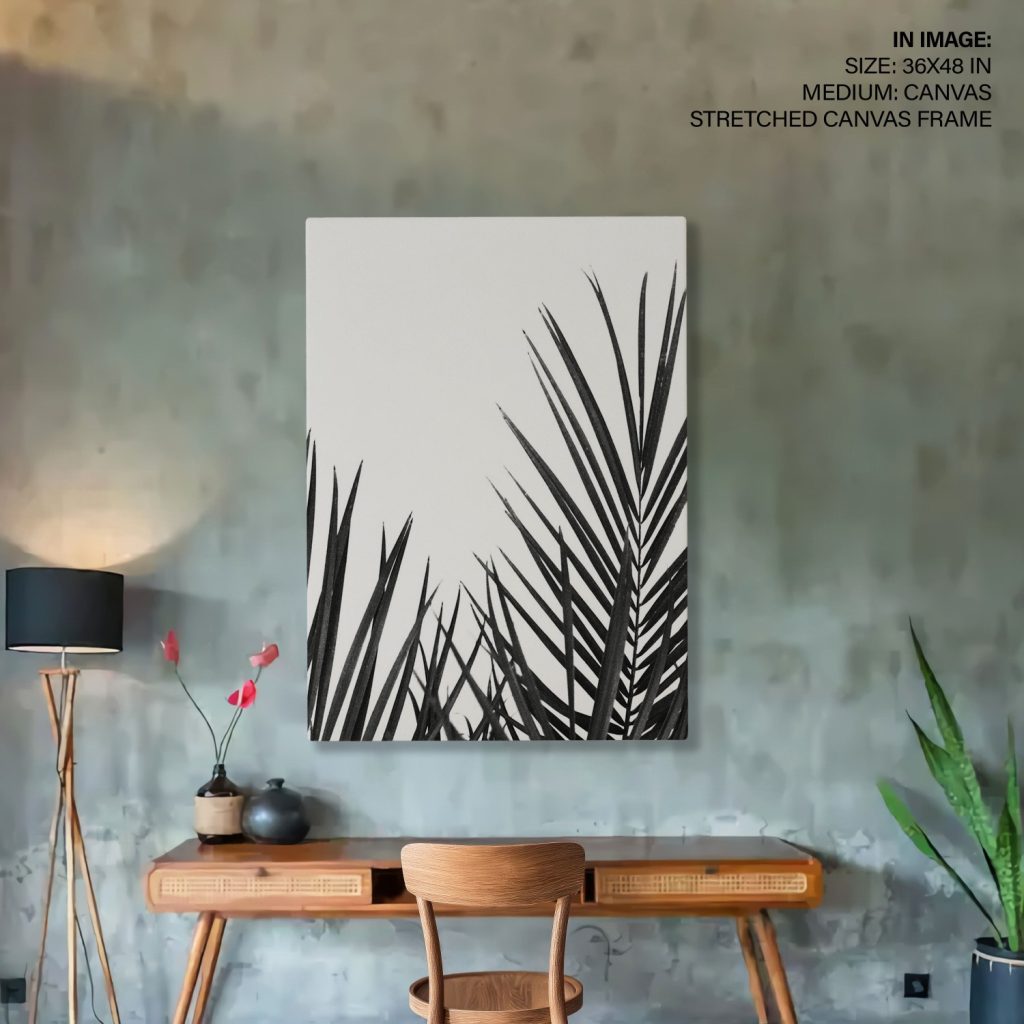 Black and White Palm Tree Print, Black and White Tropical Art, Tropical ...