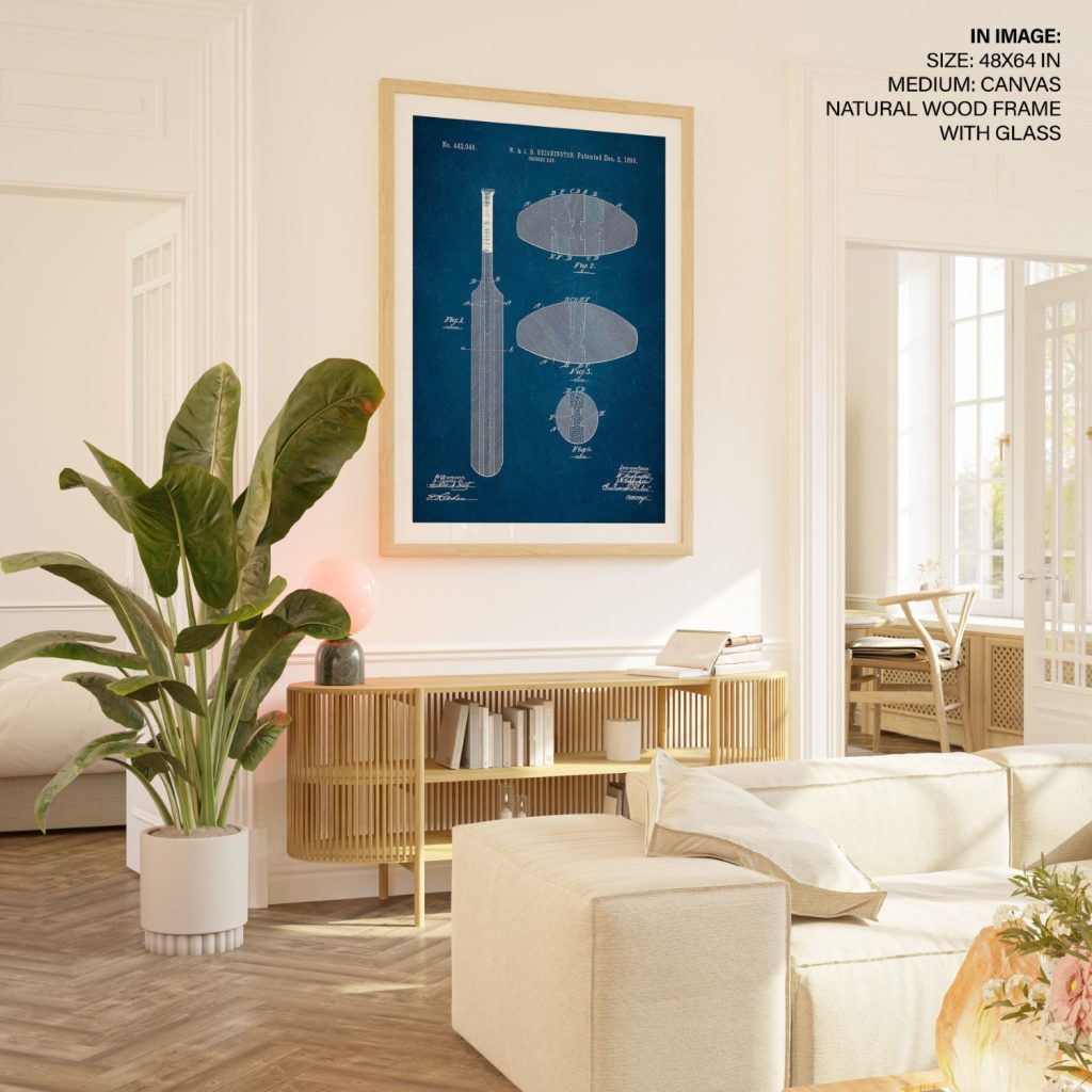 Cricket bat 1890 blueprint - Wall Art Decor, Framed Painting, Home ...