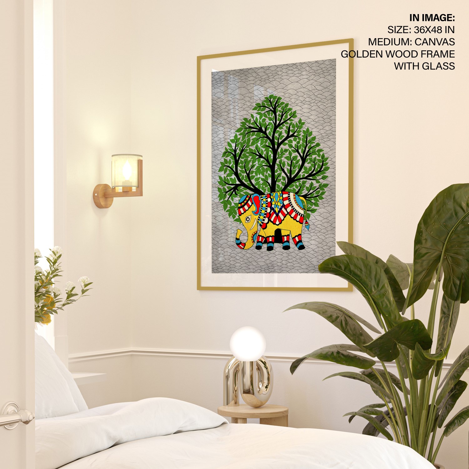 Kalamkari elephant tree of life - BestOfBharat