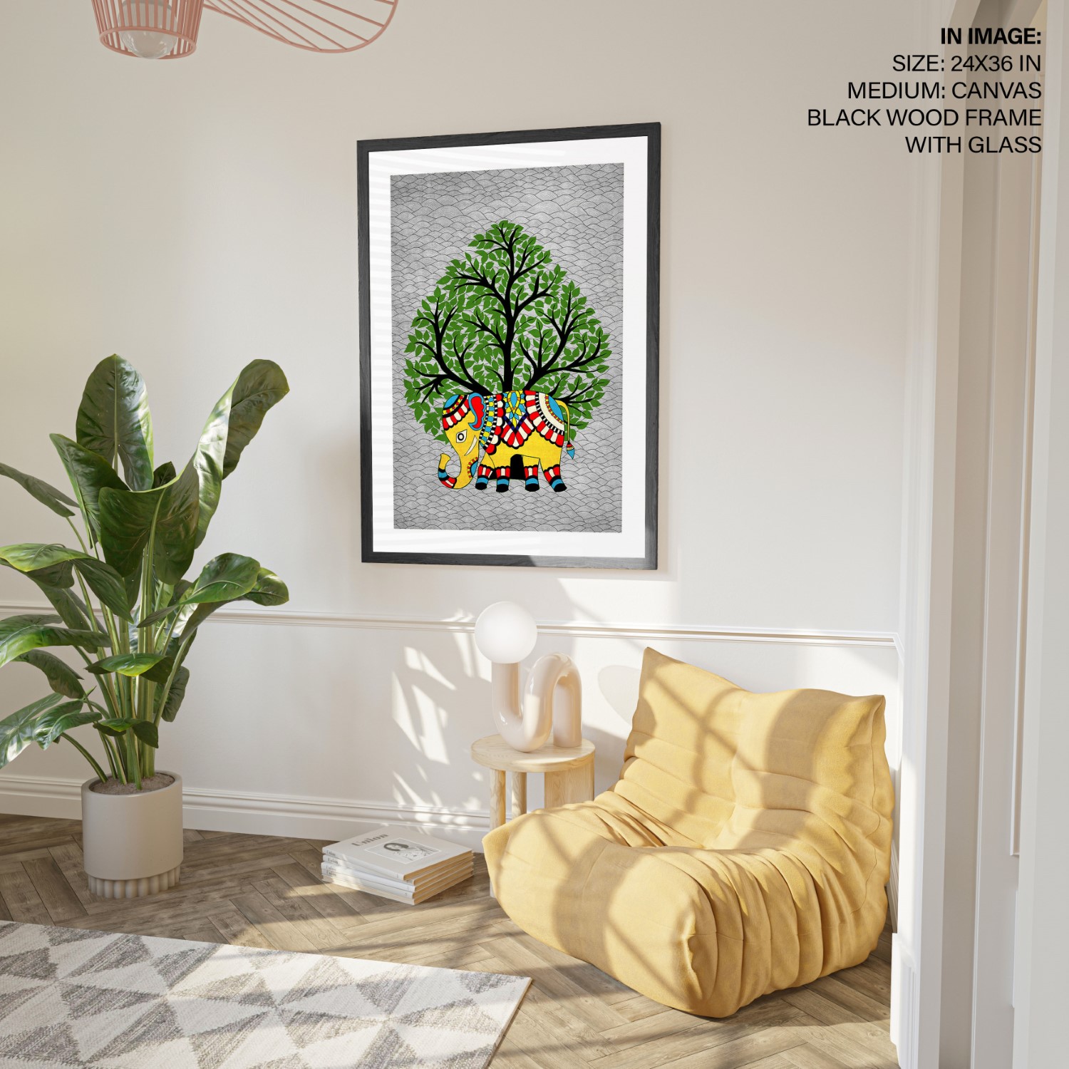 Kalamkari elephant tree of life - BestOfBharat