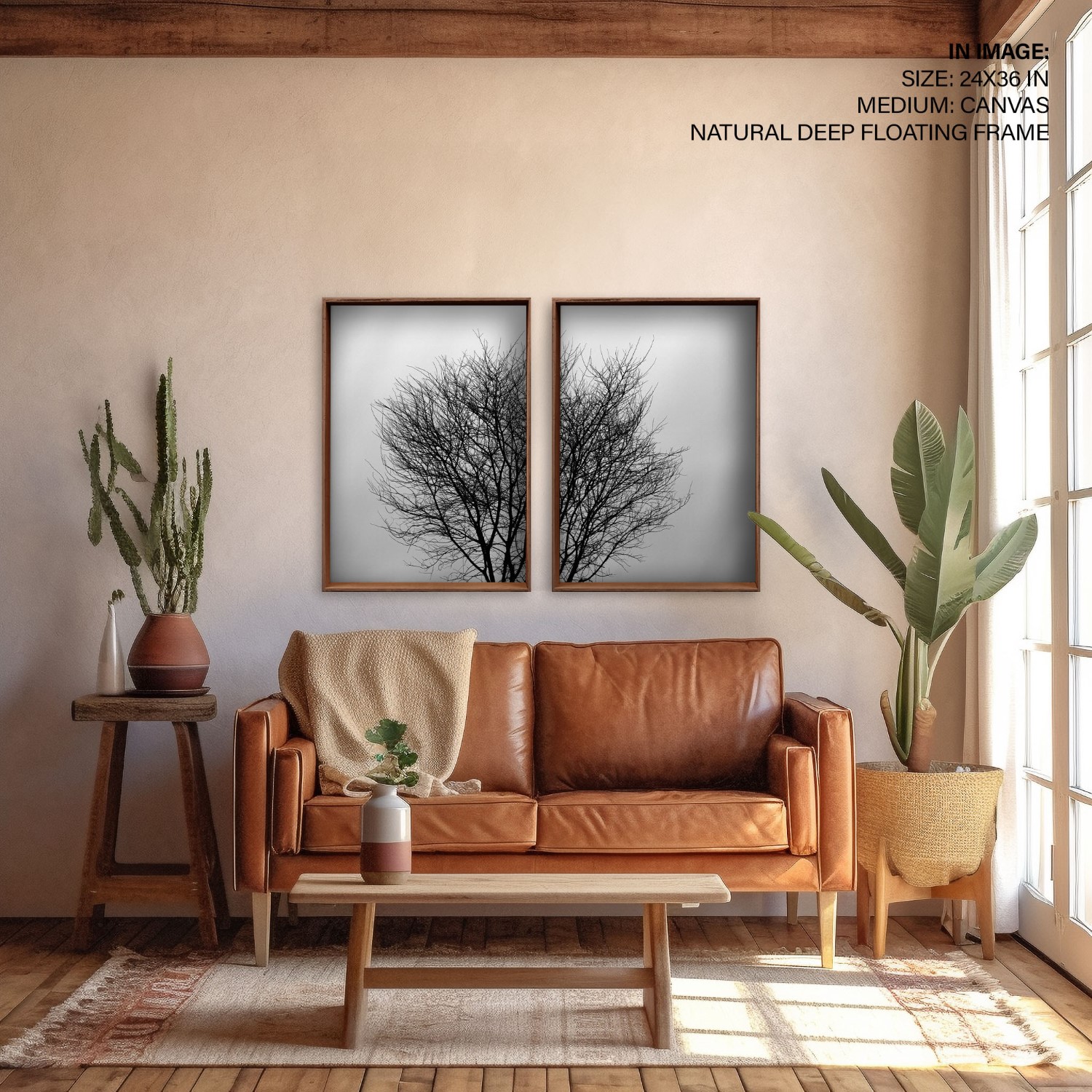 Nature Artist - Trees hugging Framed Wall Art (Set of 2), Nature Art ...